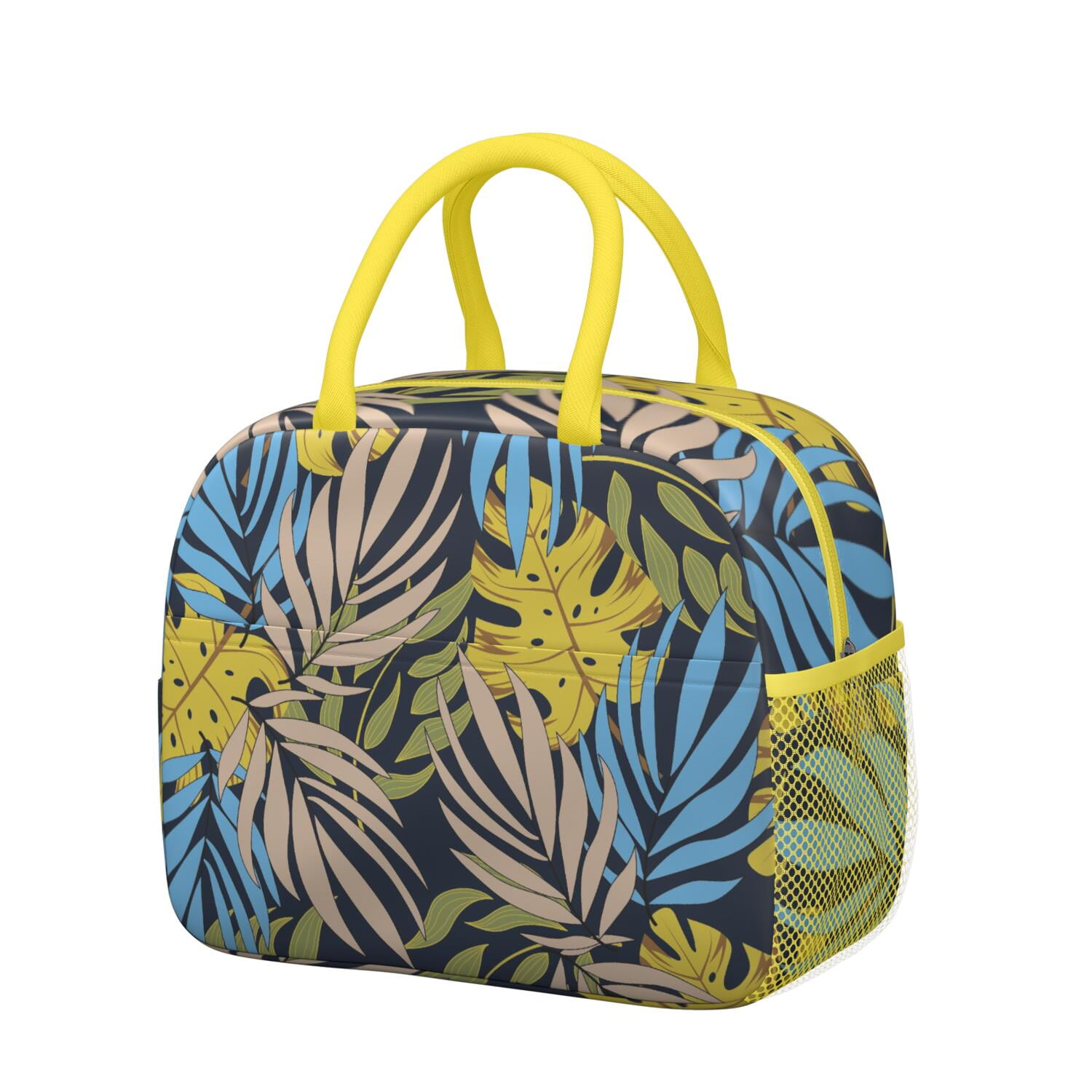 Palm Inspired Thermal Lunch Tote - Retro Botanical Design, Leakproof ...