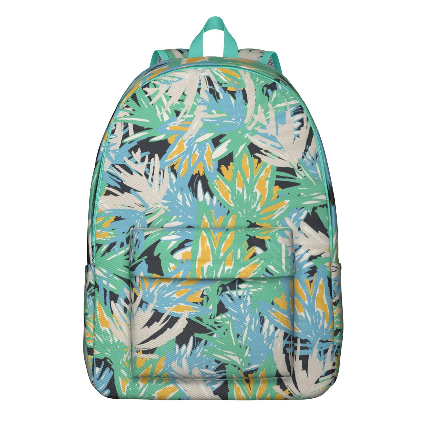 Palm Inspired Tropical Leaf Backpack, Hawaiian Floral School Bag with ...