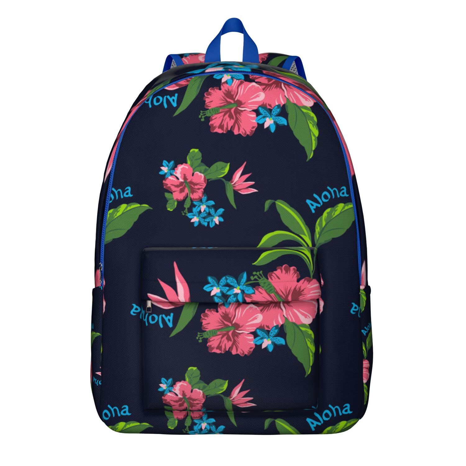Palm Inspired Tropical Leaf Backpack, Hawaiian Floral School Bag with ...