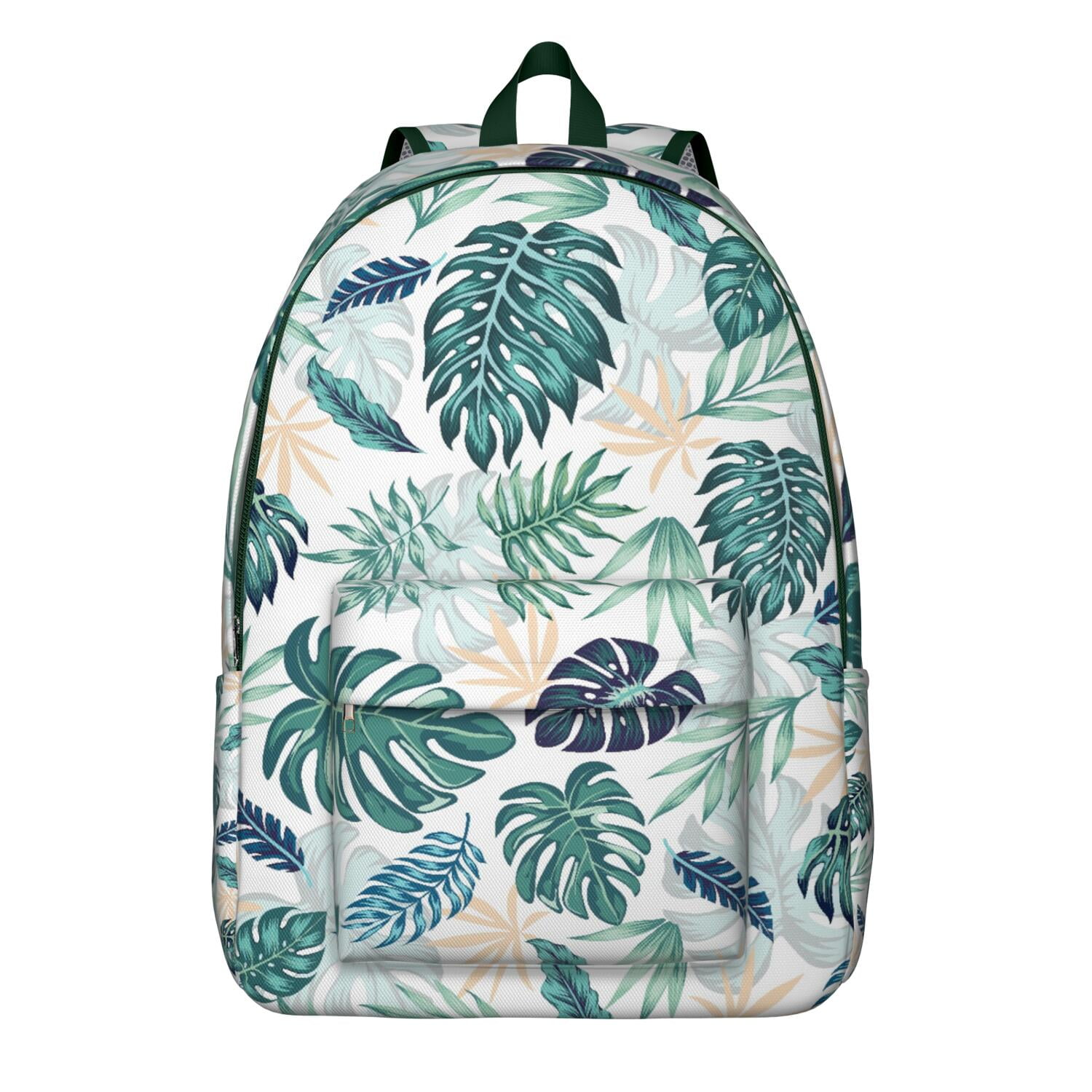 Palm Inspired Tropical Leaf Backpack, Hawaiian Floral School Bag with ...