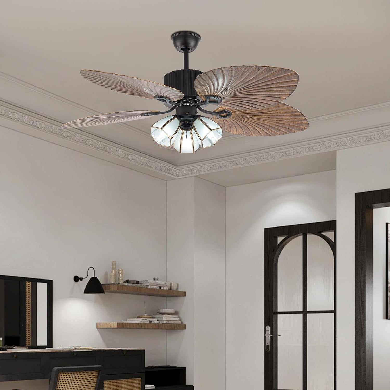 Palm Island Bali Breeze Ceiling Fan with Remote Control/Pull Chain ...