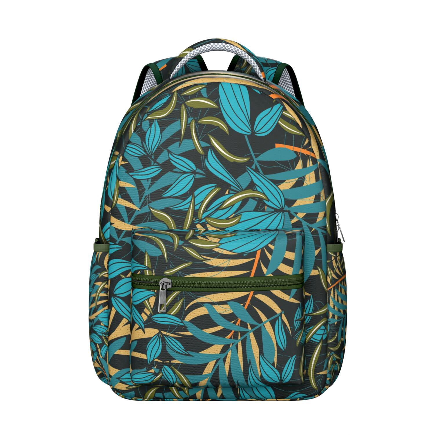 Palm Leaf Backpack for School Hawaiian Jungle Inspired Students Travel ...
