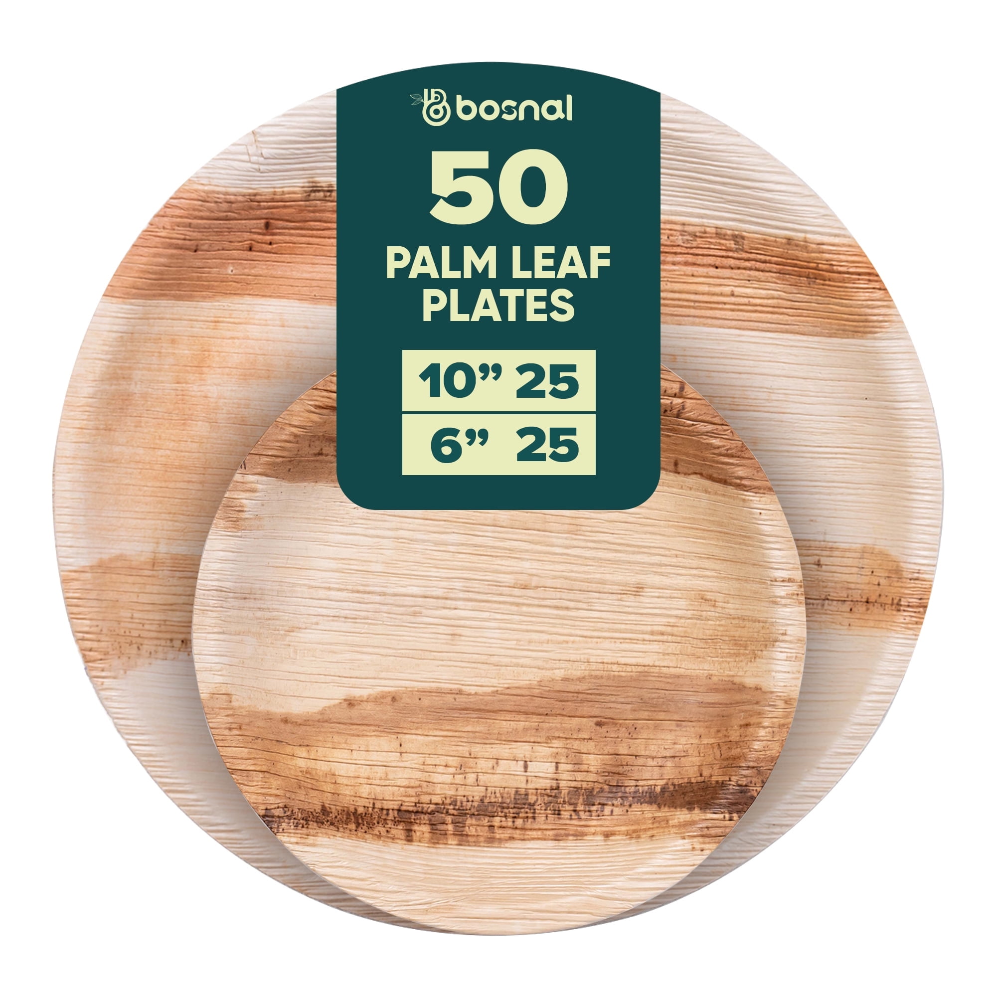 BONSAL Round Plates Combo – 50 pcs Set (25 each of 10" & 6" Plates ...