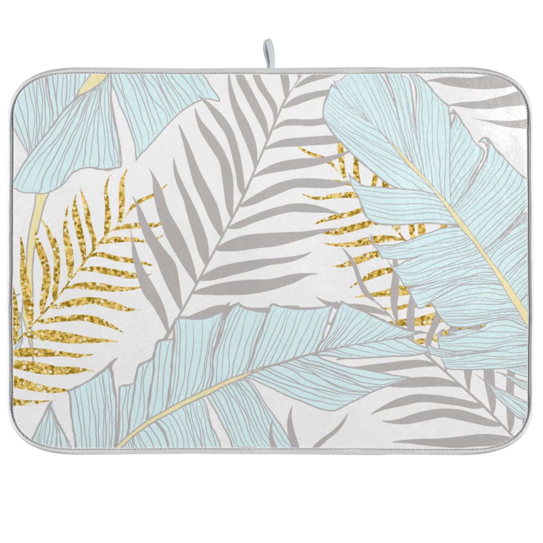 Palm Leaf Dish Drying Mat Microfiber Kitchen Pad Large Counter ...