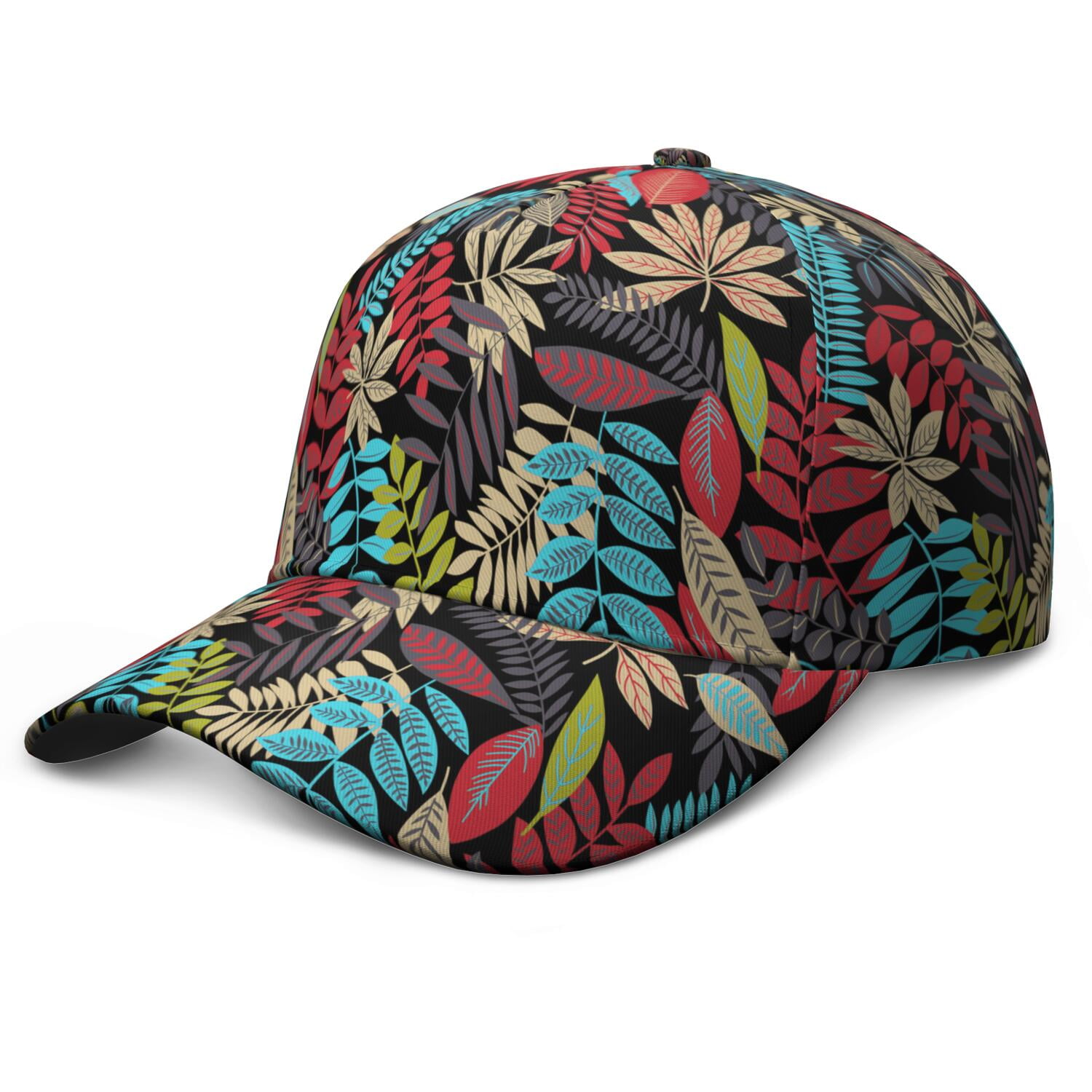 Palm Leaf & Exotic Flowers Baseball Cap - Boho Tropical Floral ...