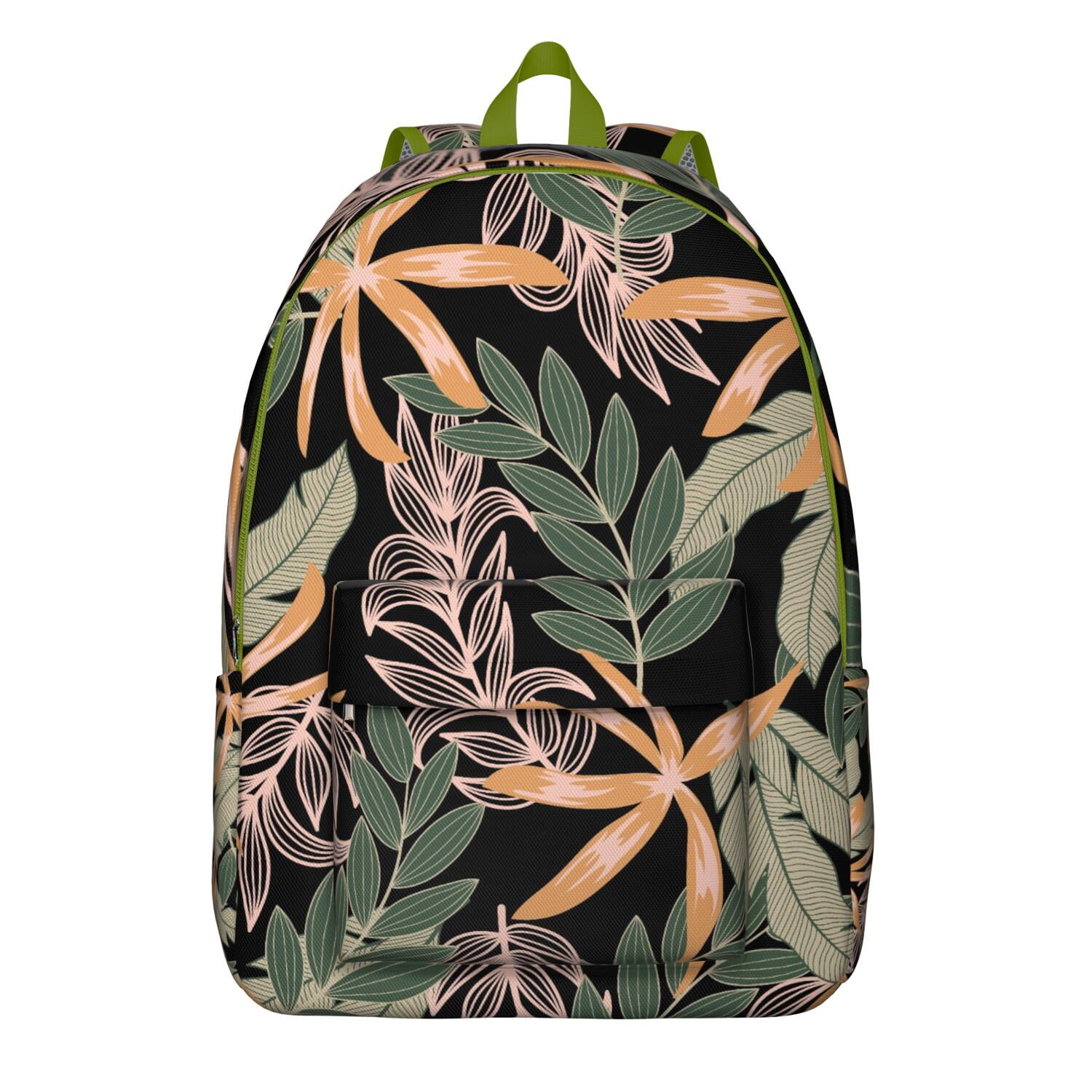 Palm Leaf Inspired Backpack, Hawaiian Floral School Bag with Tropical ...