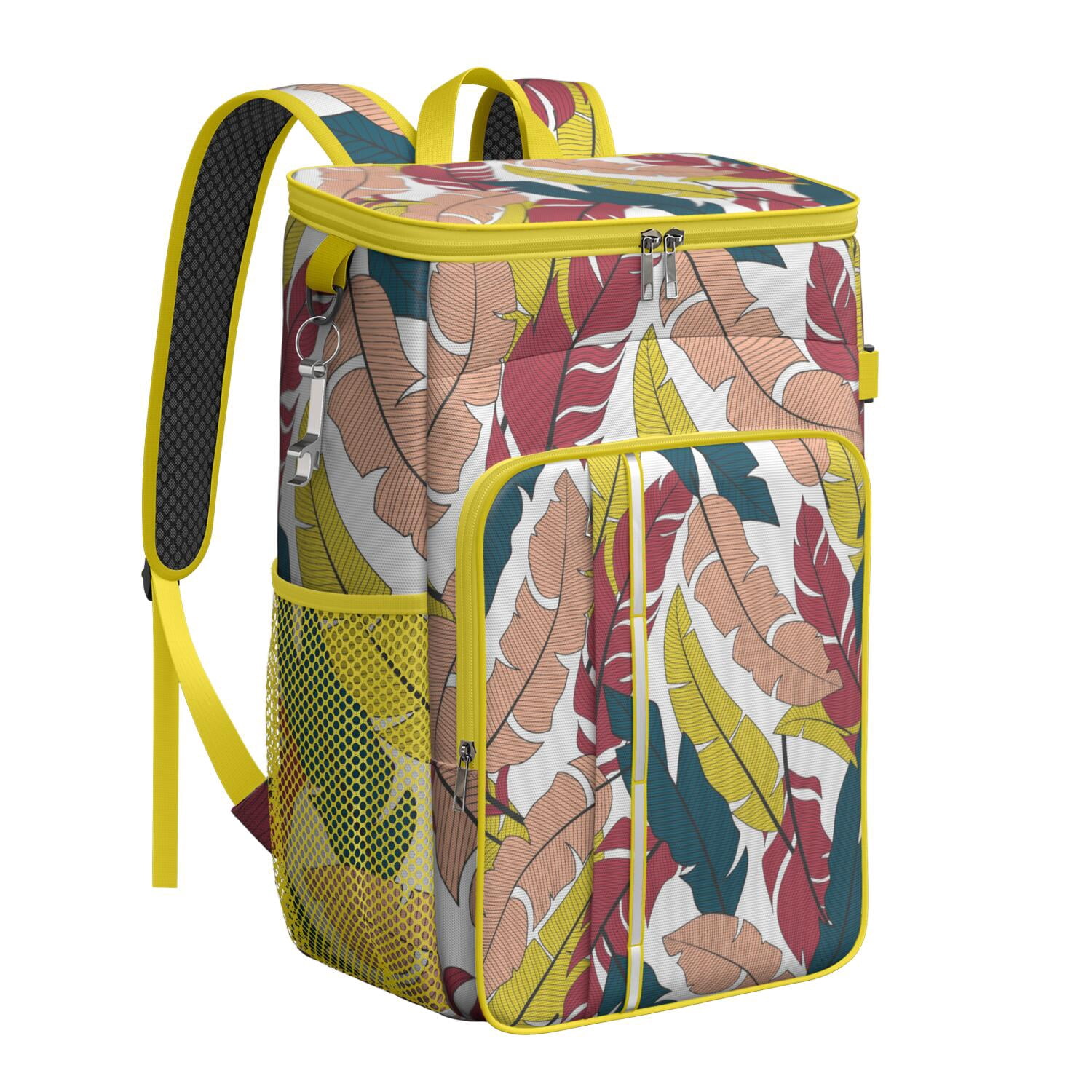 Palm Leaf Insulated Cooler Backpack, Leakproof Backpack Cooler with ...