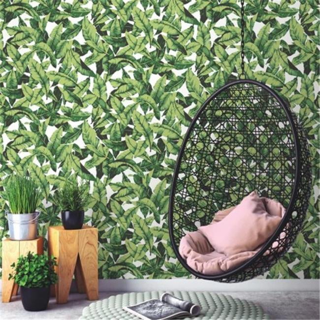Palm Leaf Peel & Stick Wallpaper, Green - Walmart.com