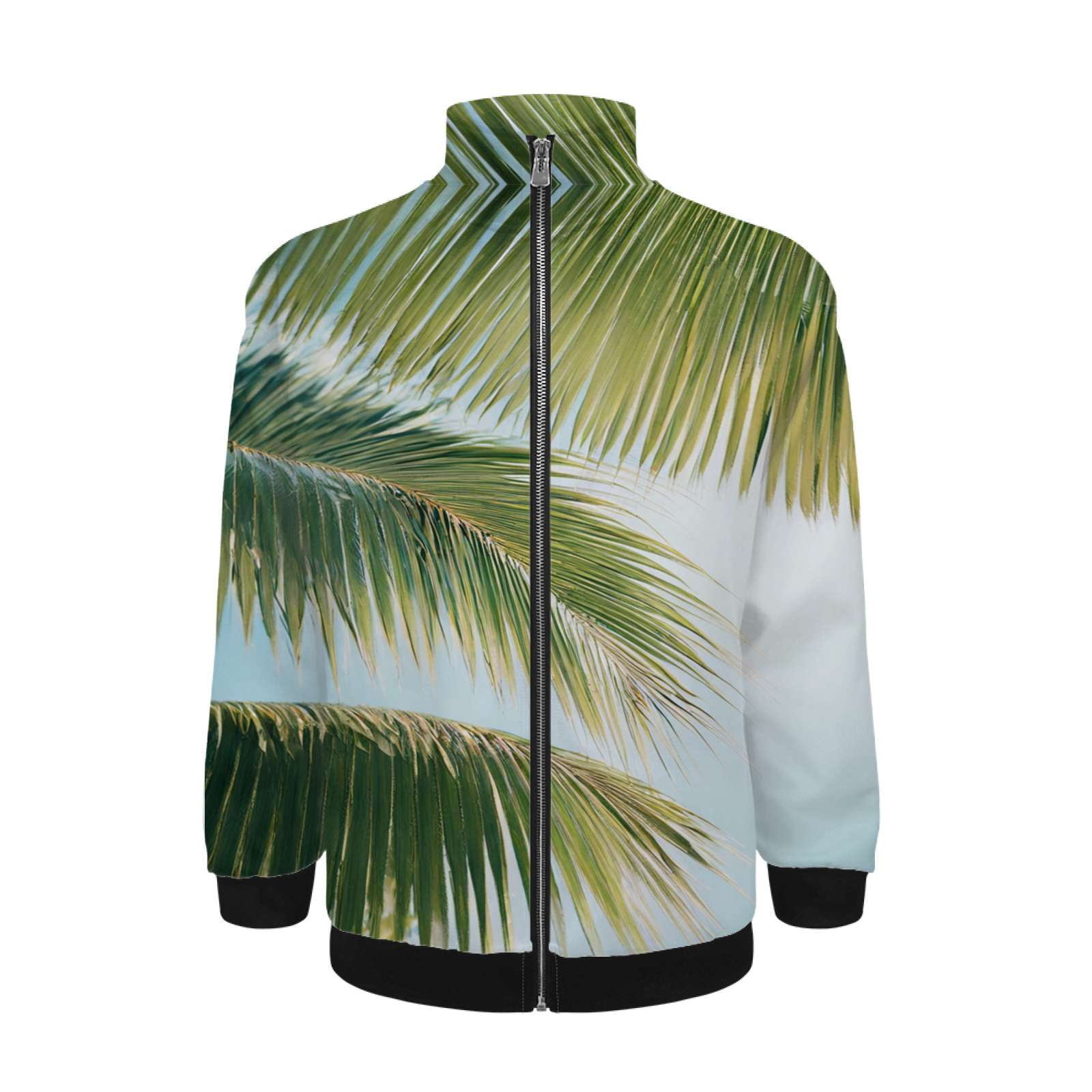 Palm Leaf Print Summer Jacket Men's Street Cool Long Sleeves Coat ...