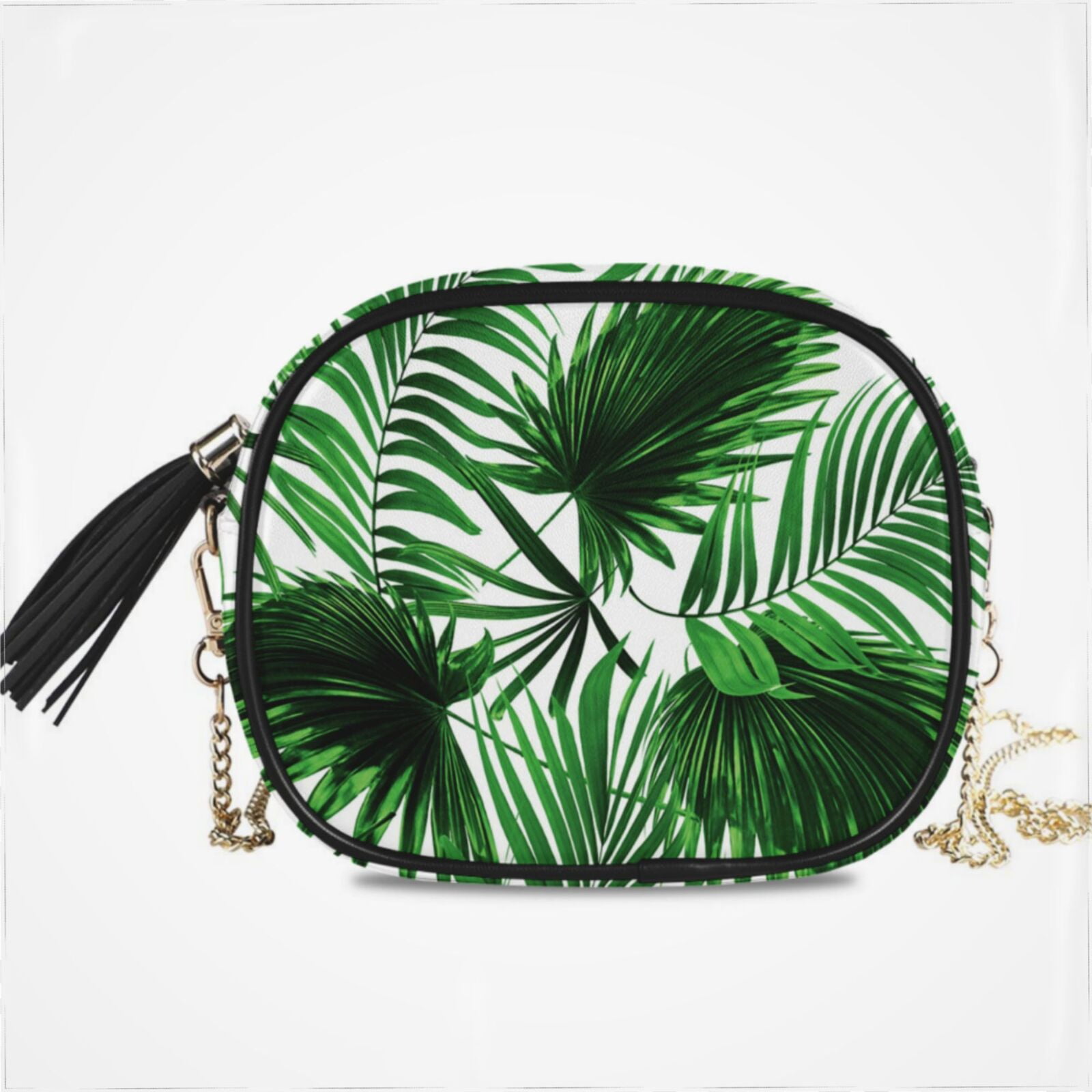 Palm Leaf Realistic Vivid Leaves Of Palm Tree Women'S Vintage Crossbody ...