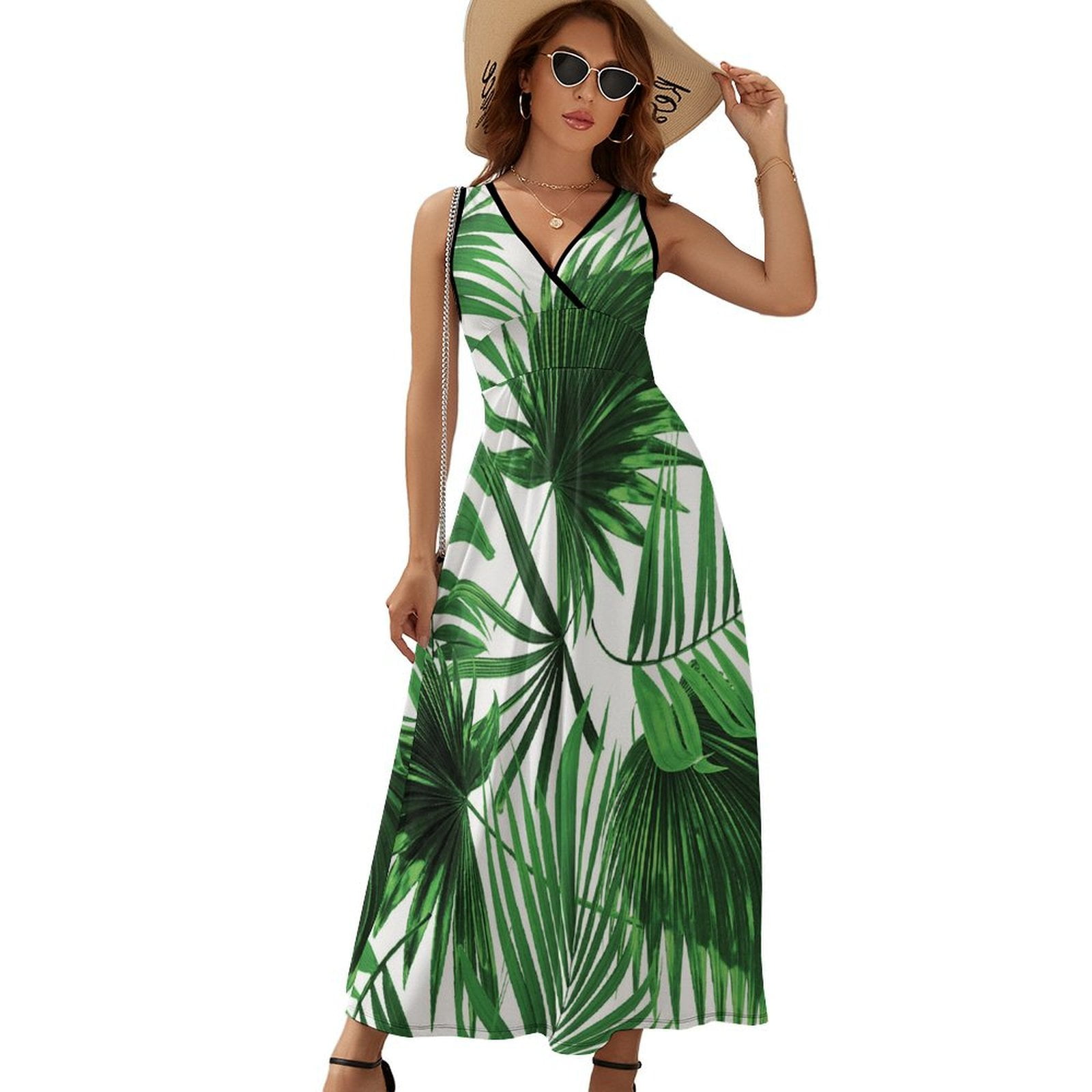 Palm Leaf Realistic Vivid Leaves of Palm Tree Dress Fashion Boho Beach ...