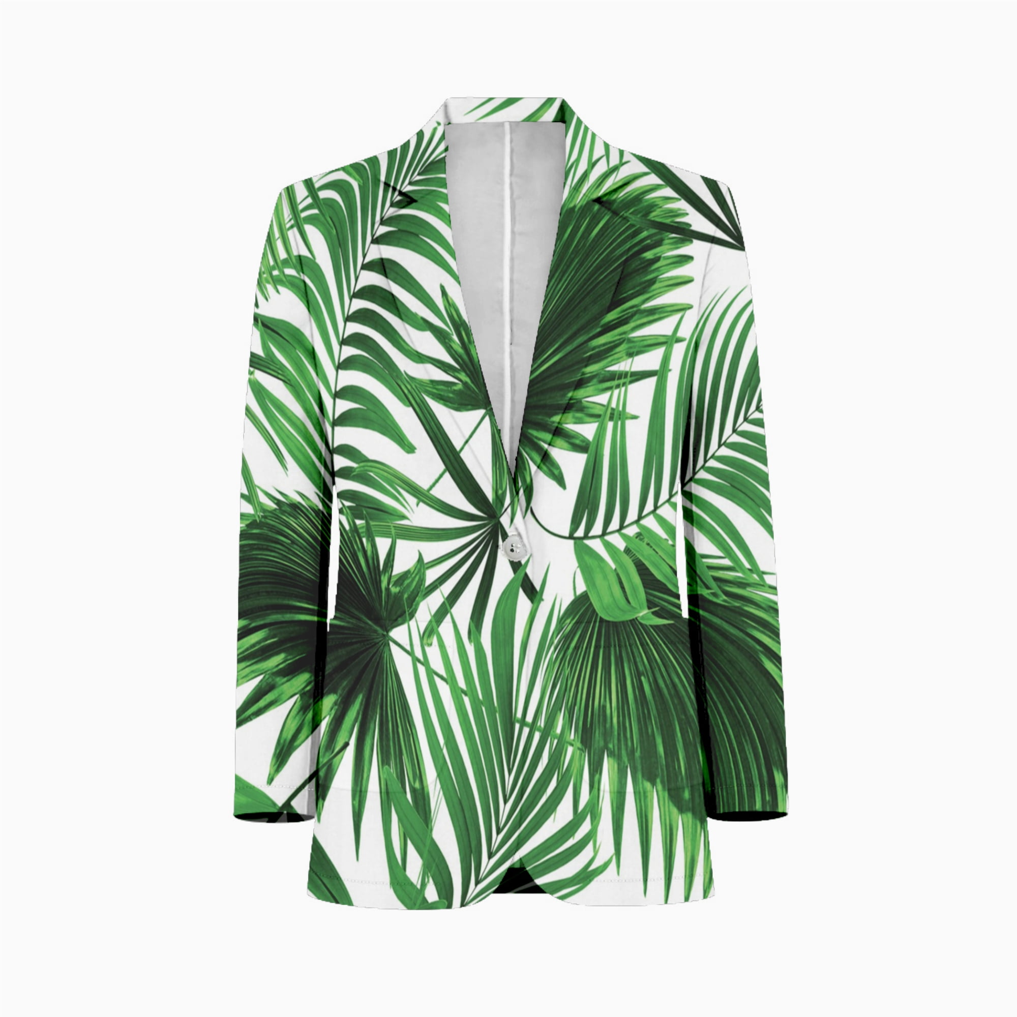 Palm Leaf Realistic Vivid Leaves of Palm Tree Mens Suits Shawl Collar ...