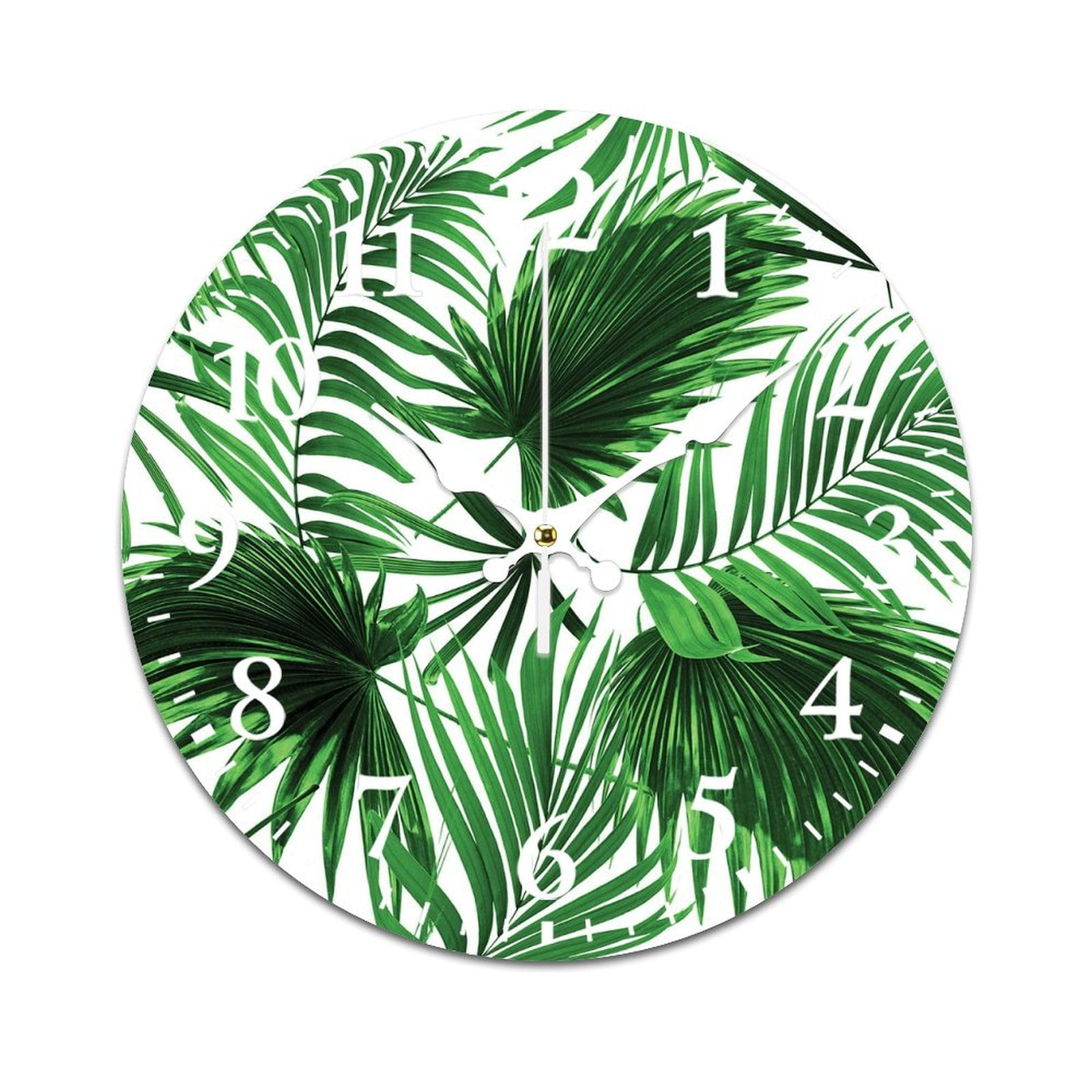 Palm Leaf Realistic Vivid Leaves of Palm Tree Wall Clock Modern Design ...
