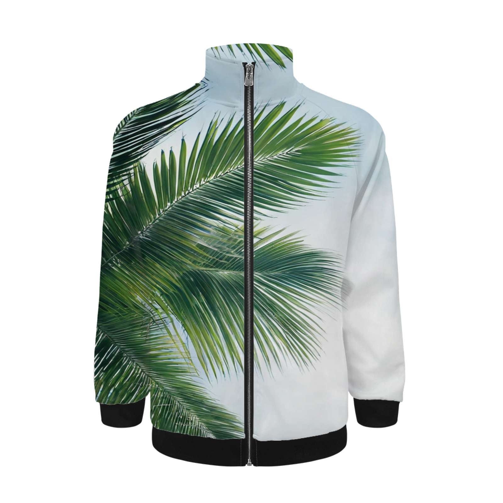 Palm Leaf Silhouette Print Jacket Men's Street Cool Long Sleeves Coat ...