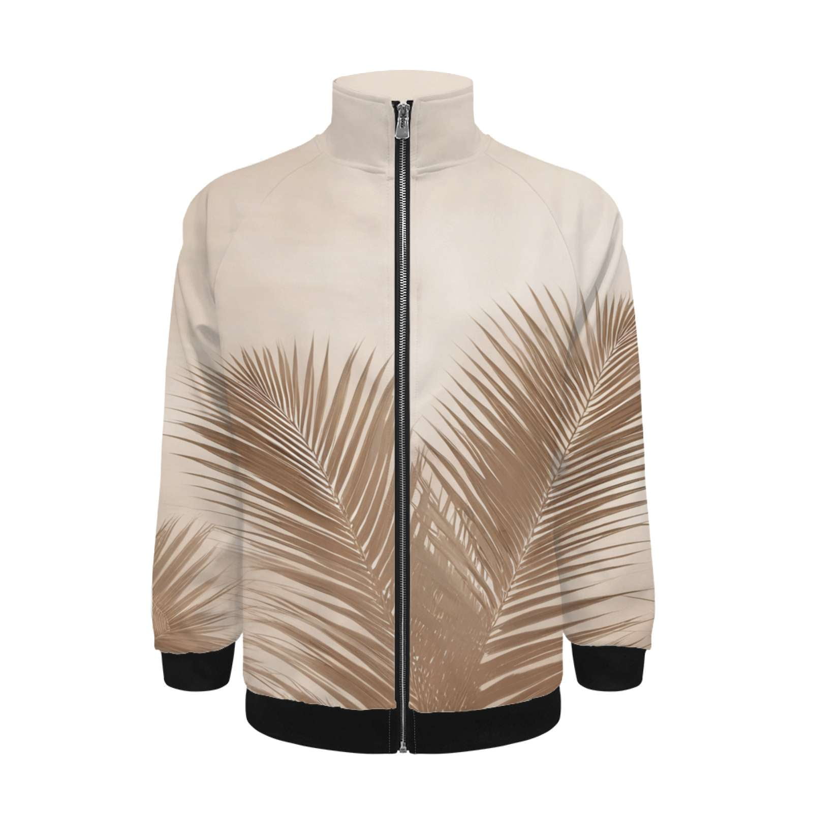 Palm Leaf Silhouette Print Jacket Men's Street Cool Long Sleeves Coat ...