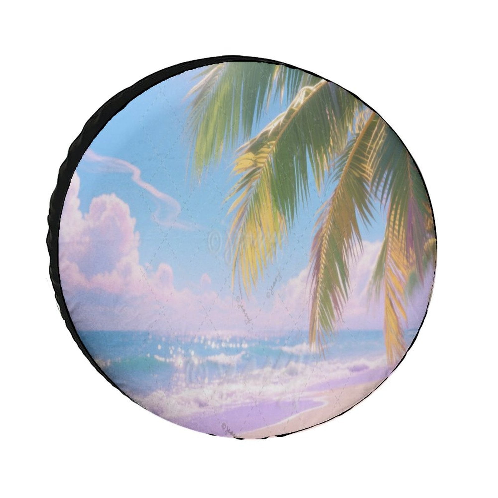 Palm Leaf Spare Tire Cover for RV Trailer, Waterproof Wheel Cover ...