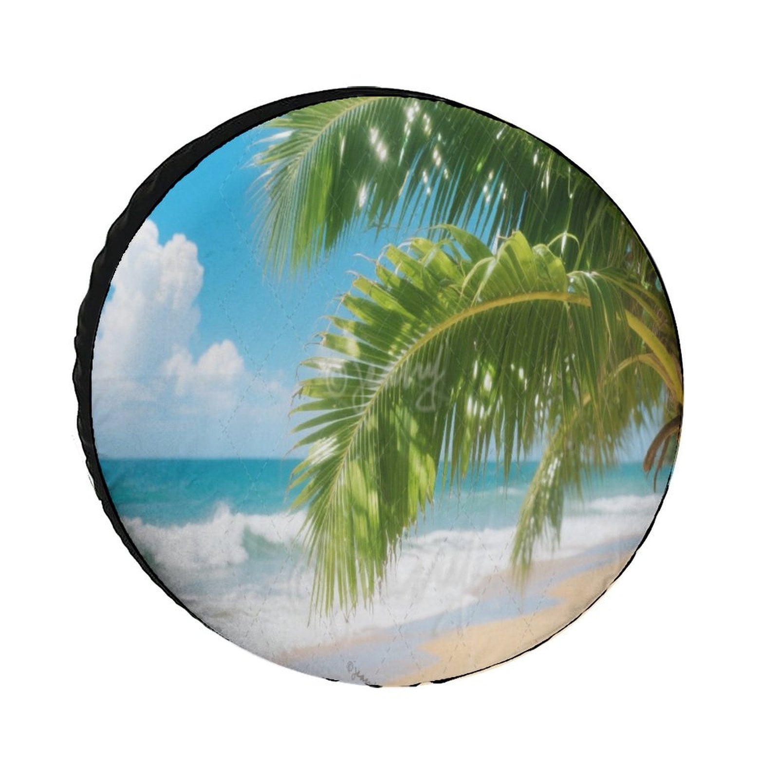 Palm Leaf Spare Tire Cover Universal Tire Wheel Covers Waterproof Wheel ...