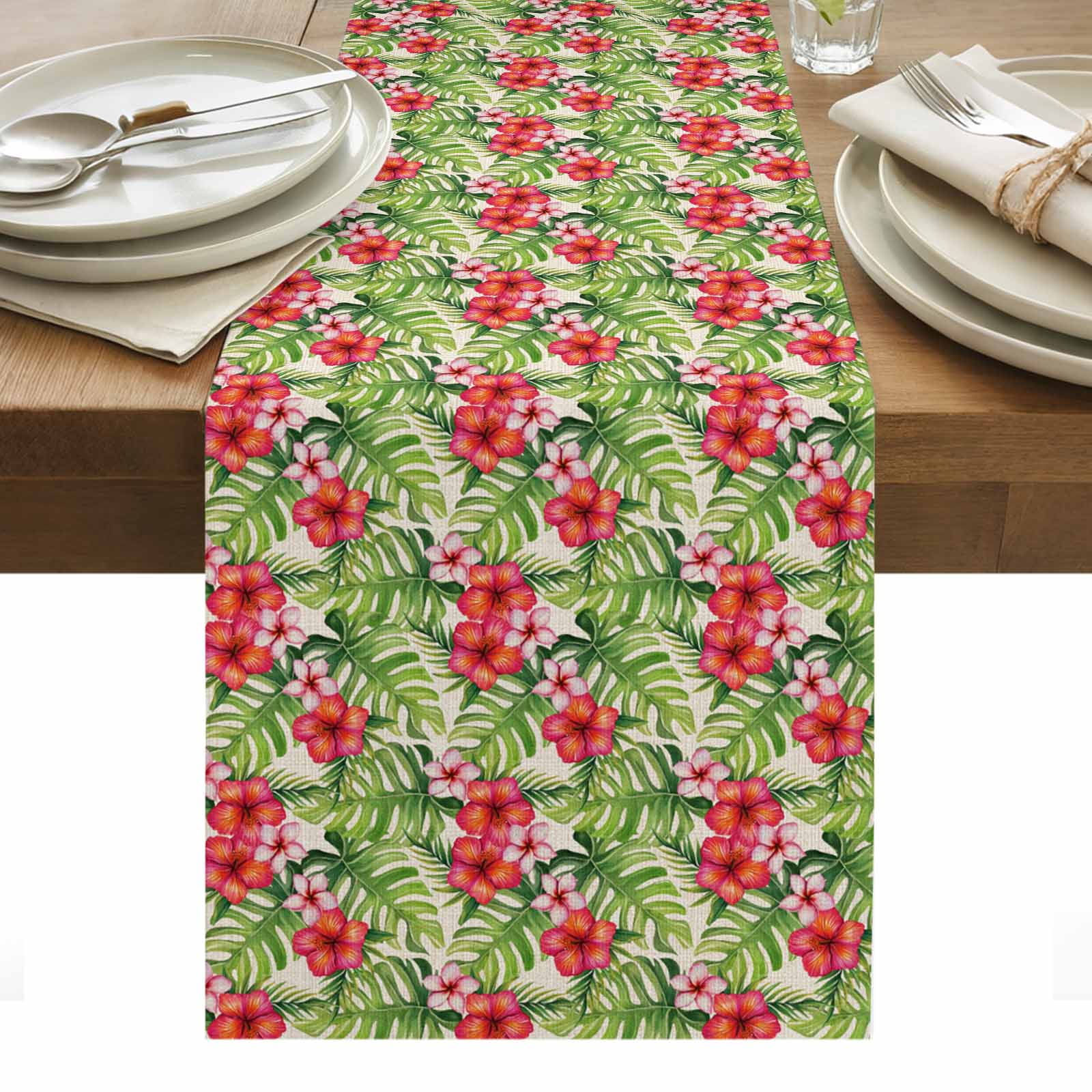 Palm Leaf Table Runner - 120 Inch Long, Kitchen Dining Table Runner ...