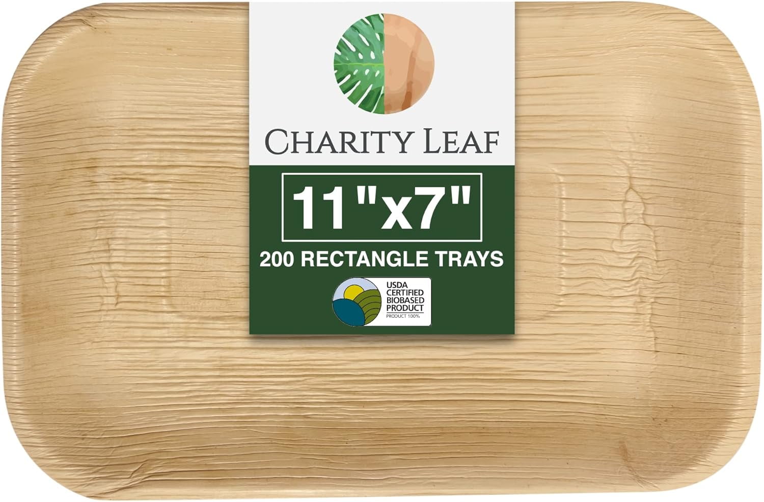 Palm Leaf Trays 11"x7" (200-Pack) | Eco-Friendly, Biodegradable | for ...