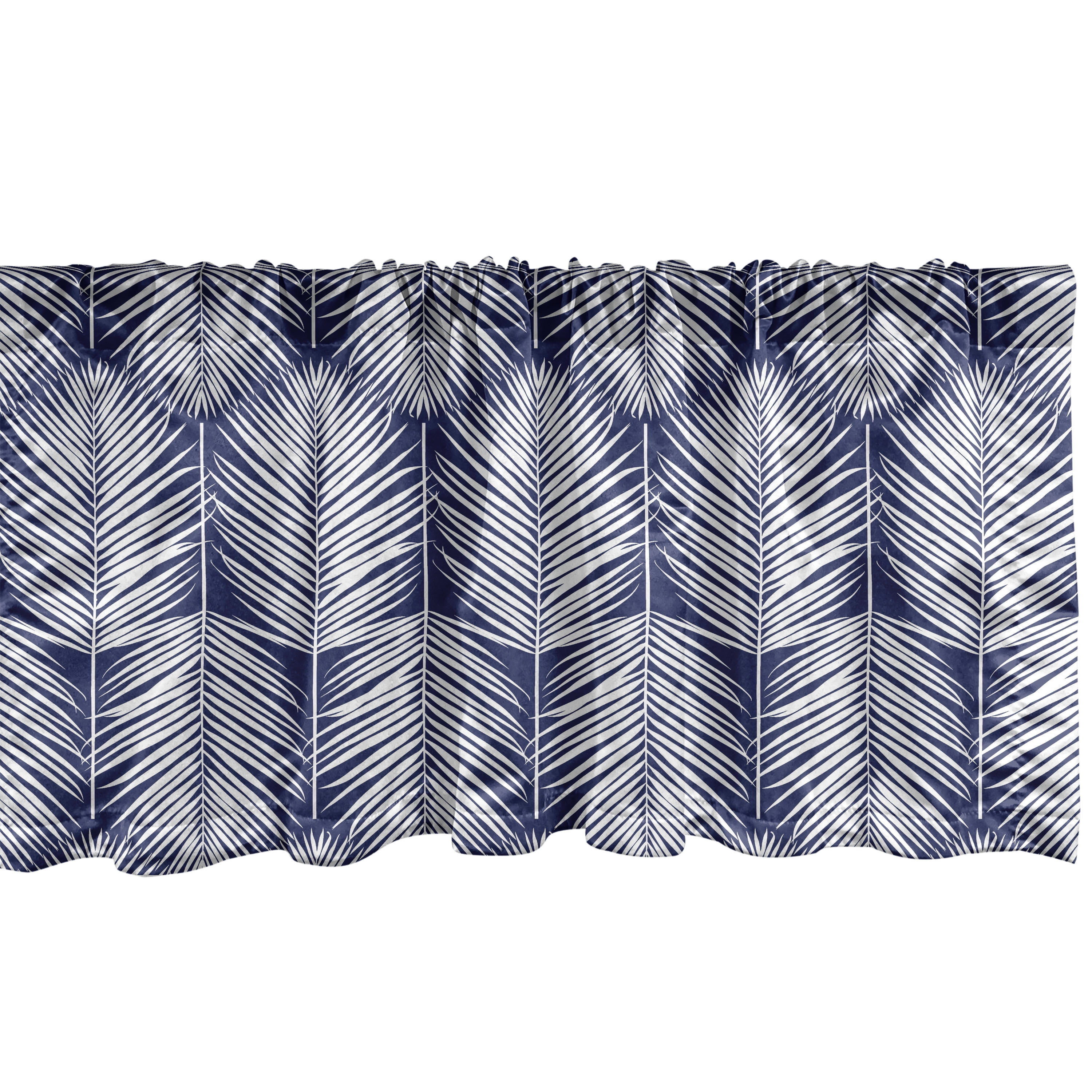 Palm Leaf Window Valance, Symmetric Tropical Leaves Exotic Island ...