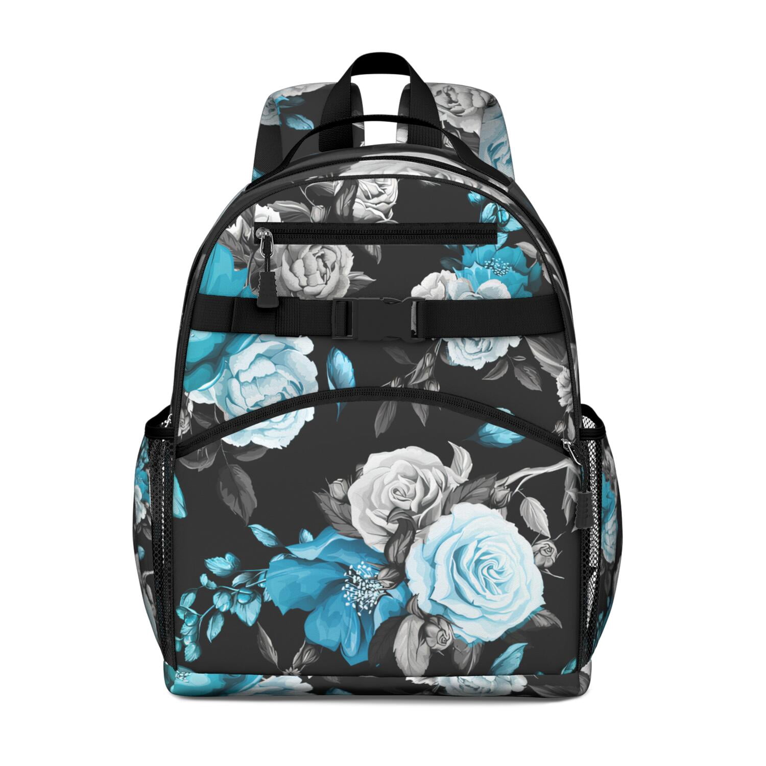 Palm Leaf and Exotic Floral School Backpack - Ergonomic Adjustable Bag ...