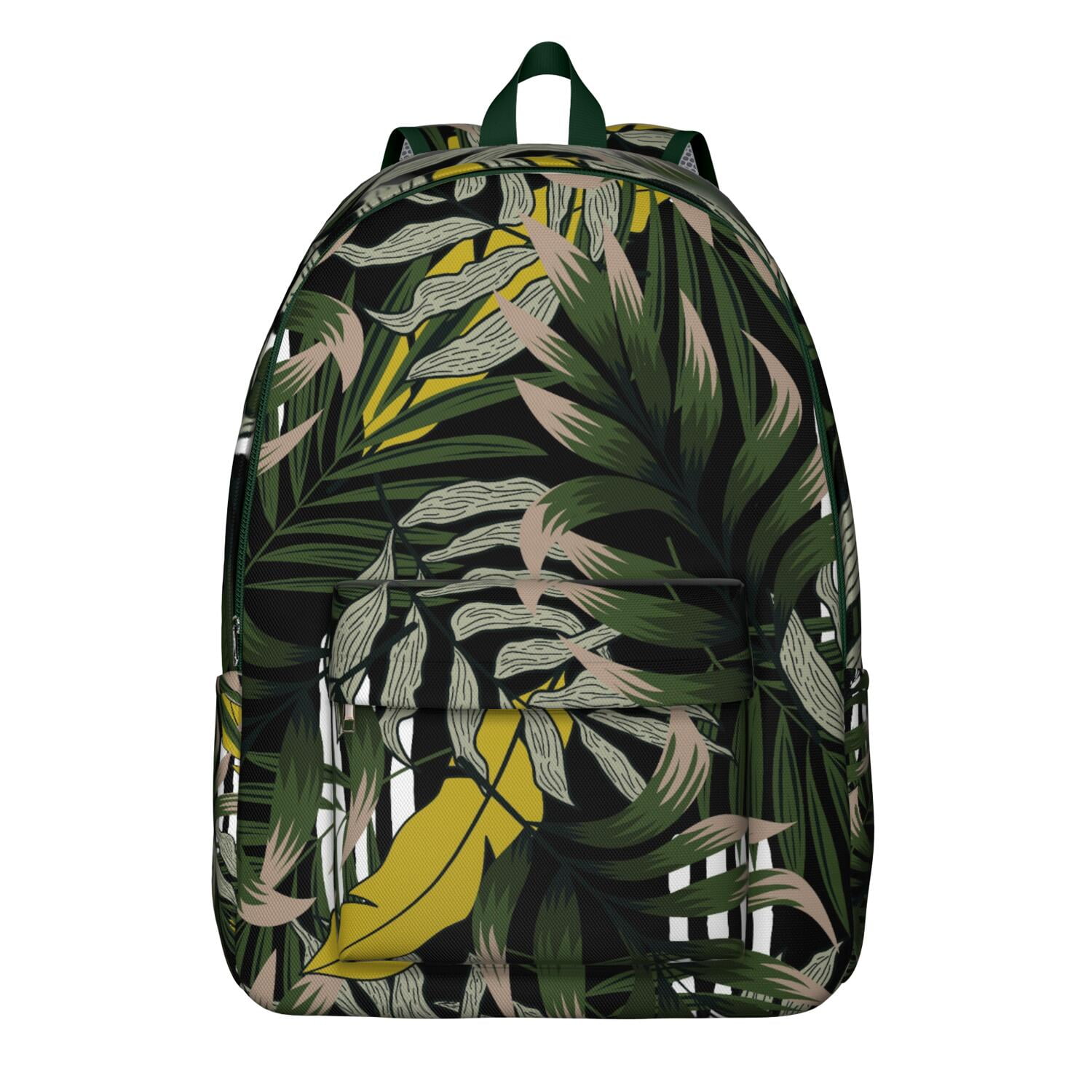 Palm Leaf and Exotic Flowers Backpack, Tropical Floral School Bag with ...