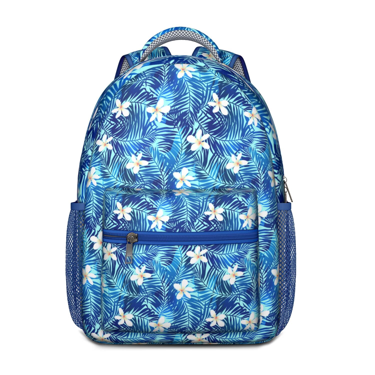 Palm Leaf and Exotic Flowers Waterproof Backpack with Spinal Support ...