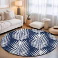 Palm Leaves 4' Round Rug for Cozy Reading Nook Home Office Chair Area ...