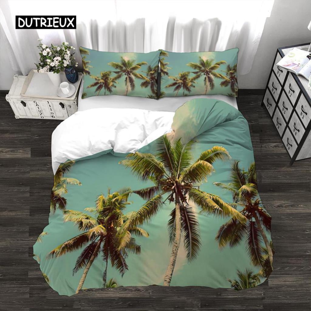 Palm Leaves Duvet Cover Set Full Size Hawaiian Tropical Palm Tree ...