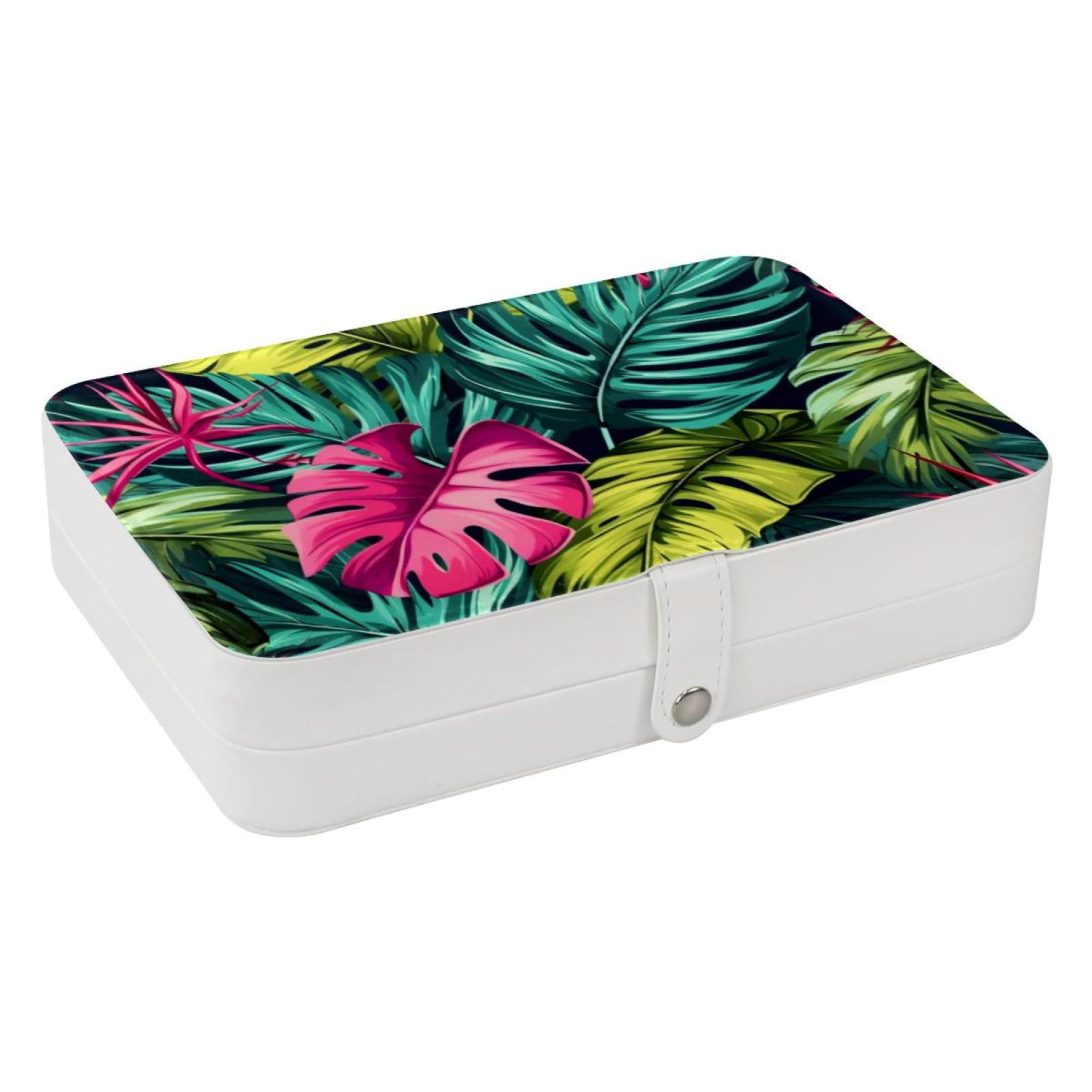 Palm Leaves Elegant Jewelry Box Organizer with Removable Compartment ...