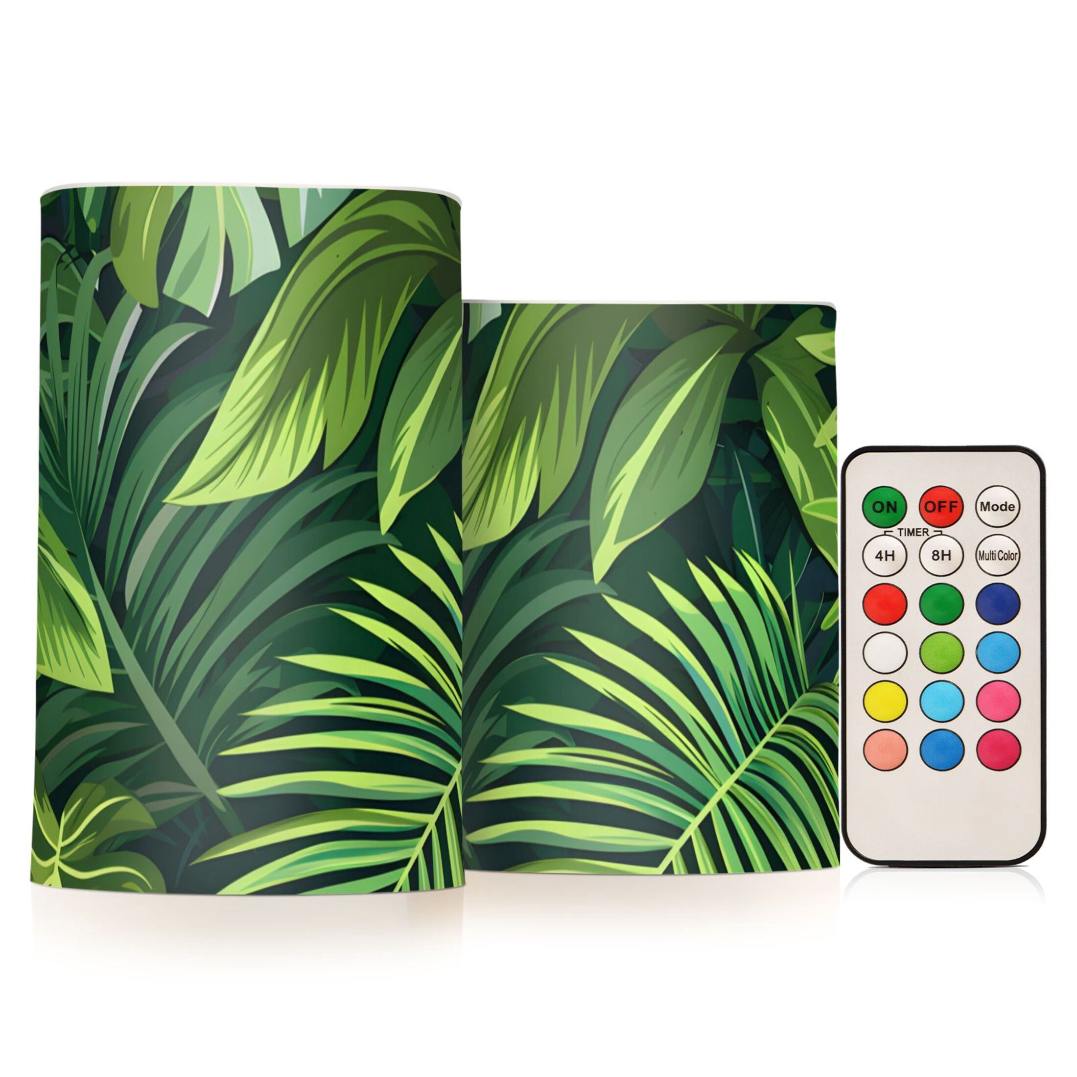 Palm Leaves Flameless Candles with Remote Timer LED Battery Operated ...