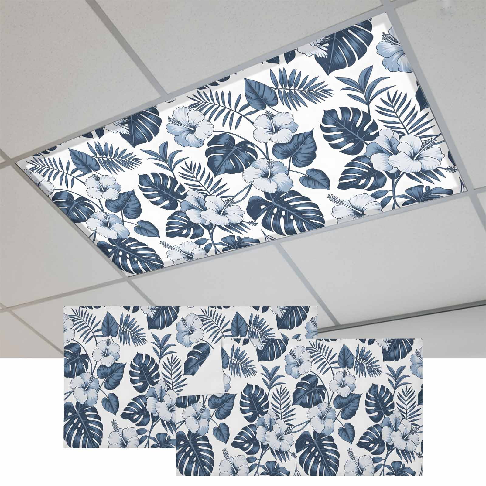Palm Leaves Magnetic Fluorescent Light Covers for Ceiling Lights 2x4Ft ...