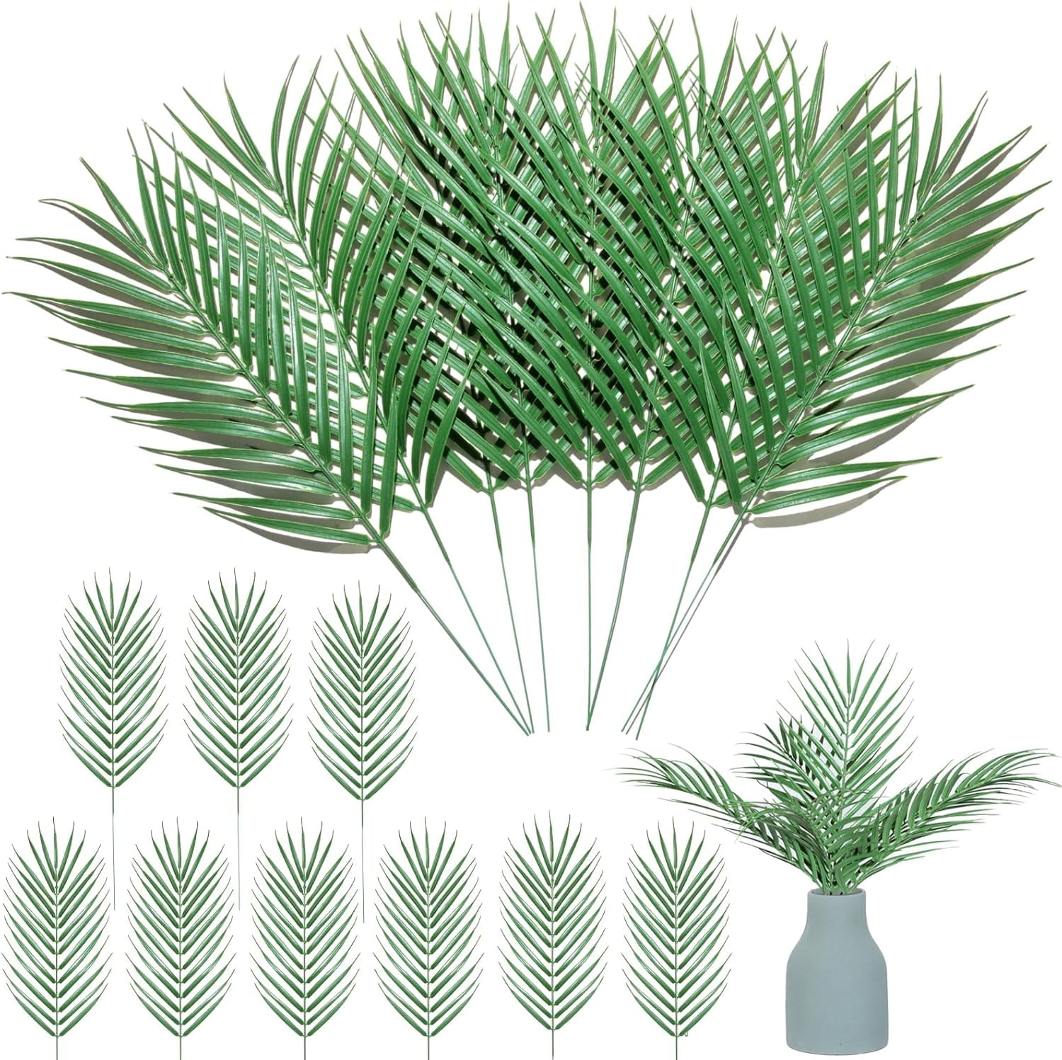 Palm Leaves Party Decorations, 20PCS Artificial Palm Branches for Palm ...