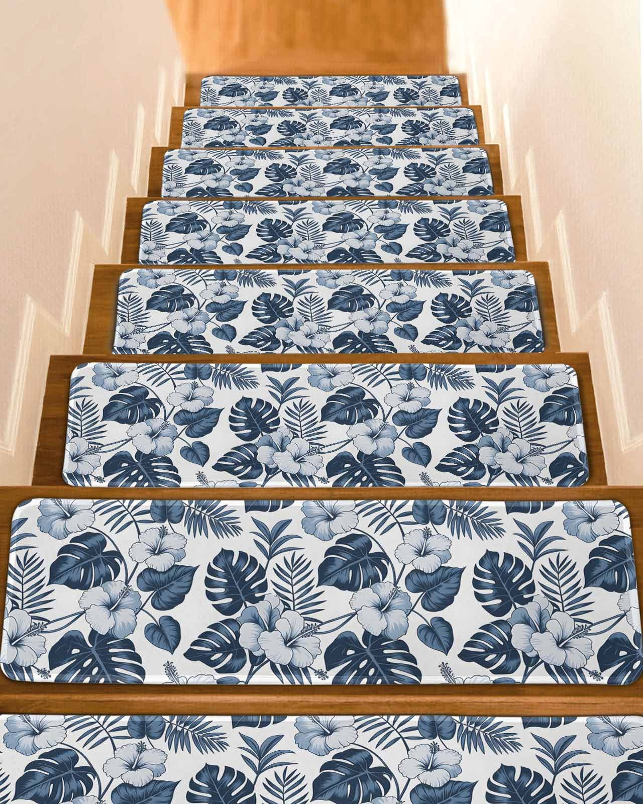 Palm Leaves Stair Treads for Wooden Steps Indoor Runner Rug Carpet ...