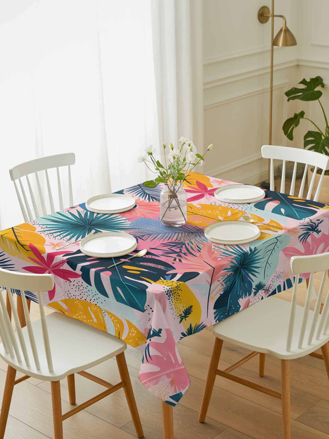 Palm Leaves Tablecloth Rectangle Table Cloth 60x84, Waterproof ...