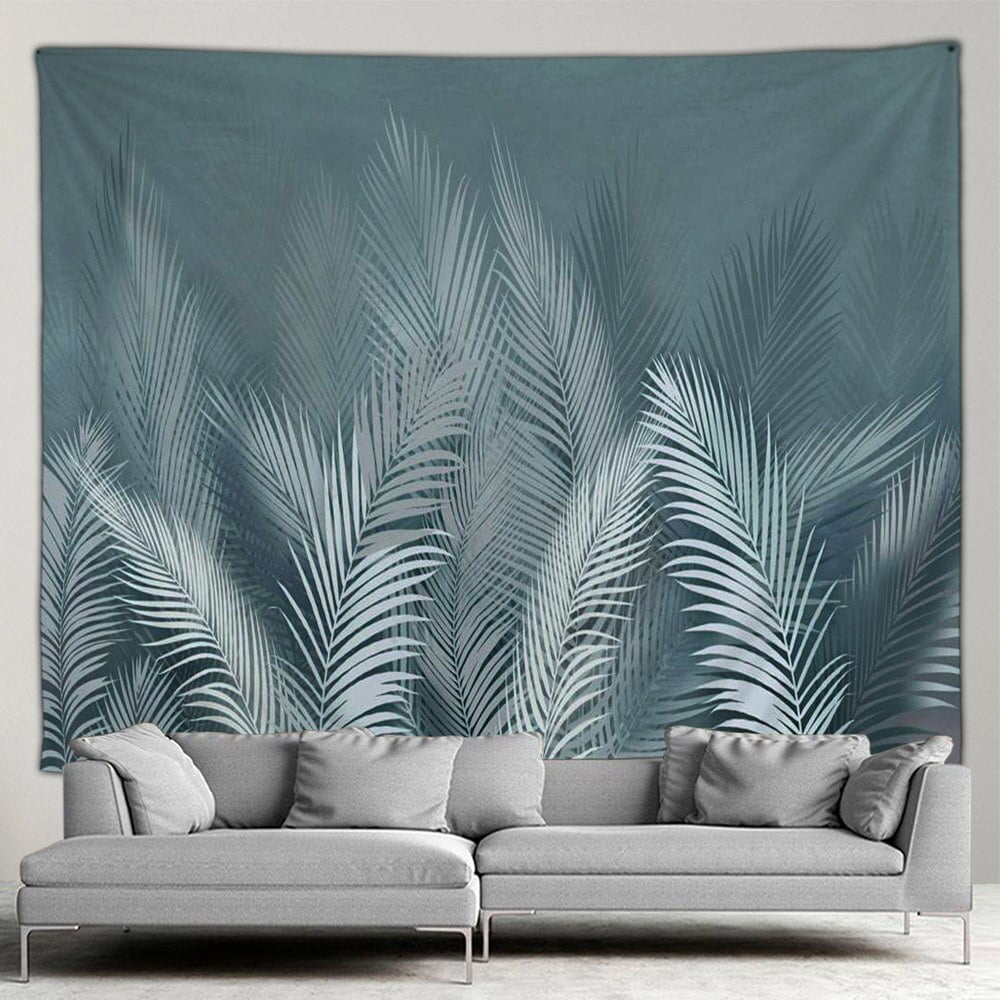 Palm Leaves Tropical Plant Outdoor Tapestry Golden Green Plant Leaves ...