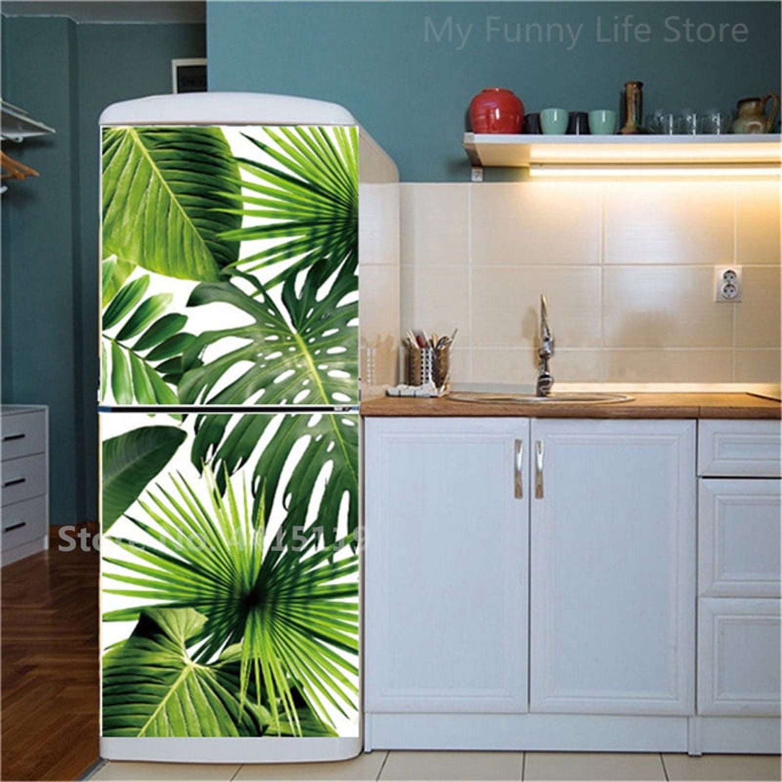 Palm Leaves Wallpaper For Refrigerator Wall Sticker Self-Adhesive PVC ...