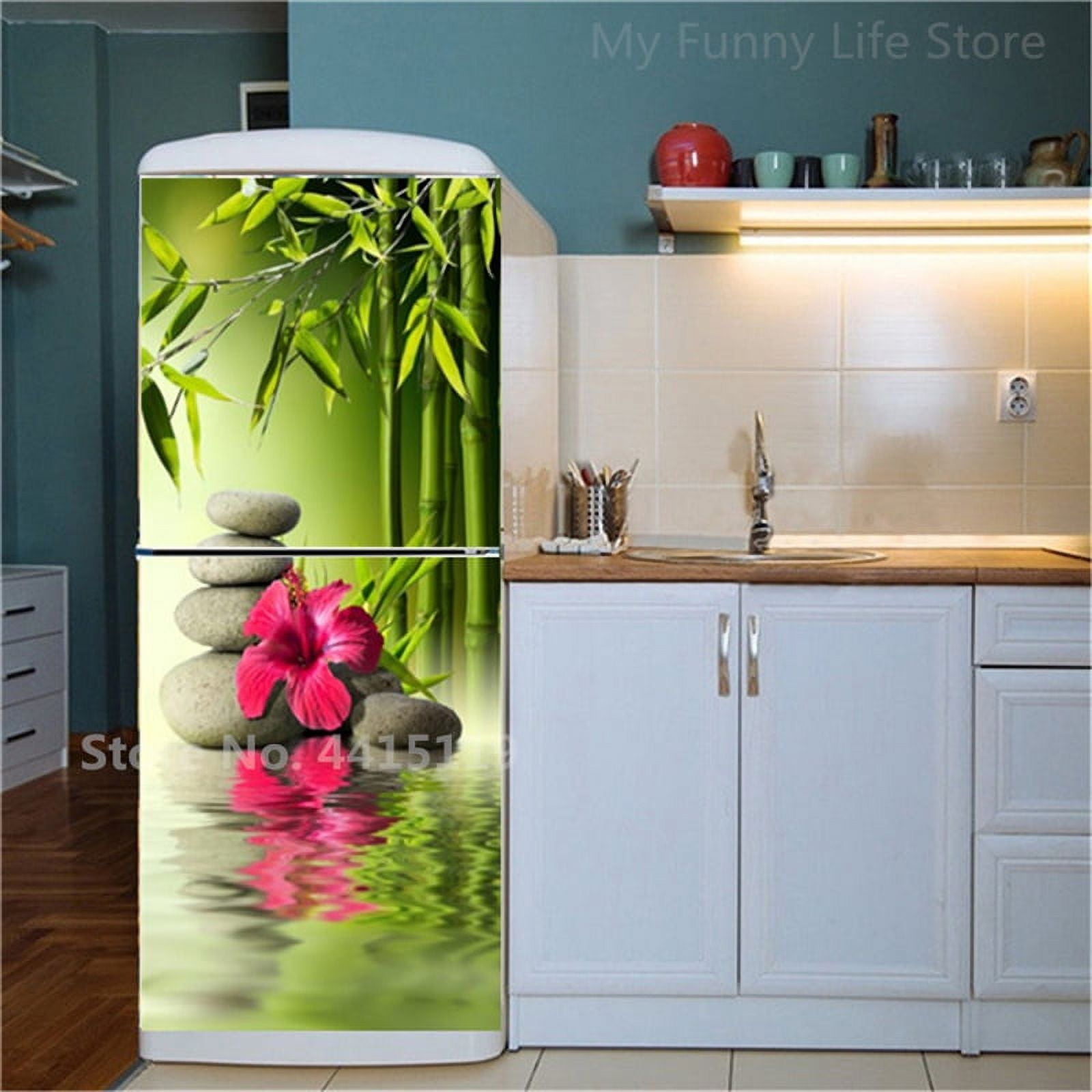 Palm Leaves Wallpaper For Refrigerator Wall Sticker Self-Adhesive PVC ...