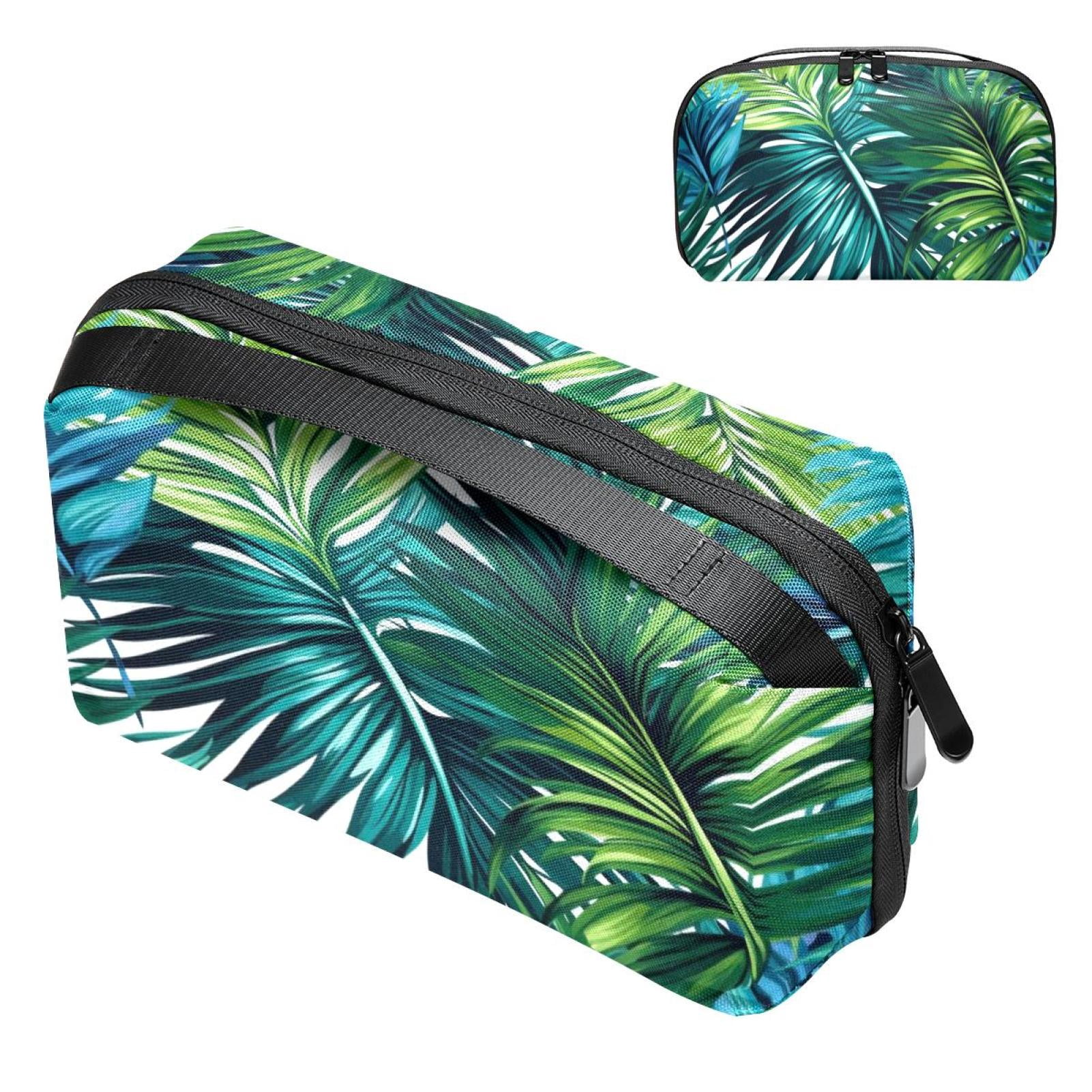 Palm Leaves Waterproof Oxford Cloth PC Case Travel Organizer Charge ...