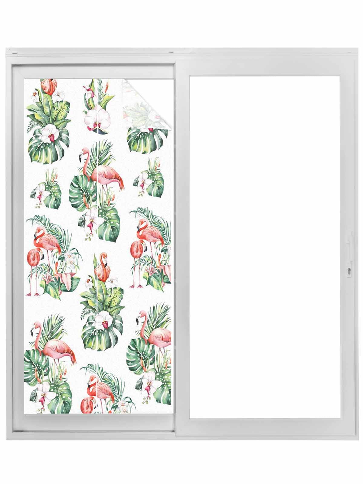 Palm Leaves Window Privacy Film Stained Glass Window Film Decorative ...