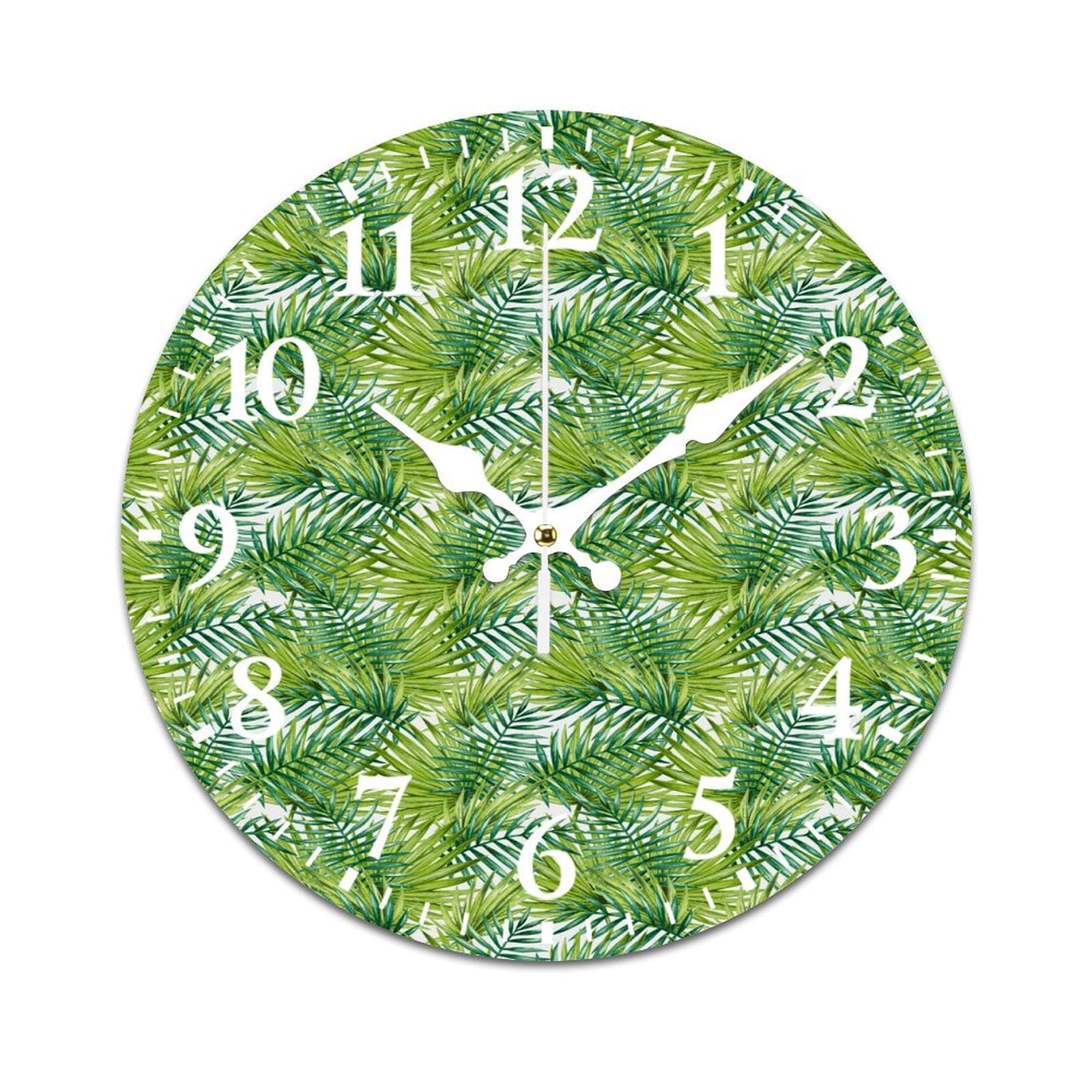 Palm Pattern Wall Clock Modern Design Clocks Wall Hanging Home Office ...