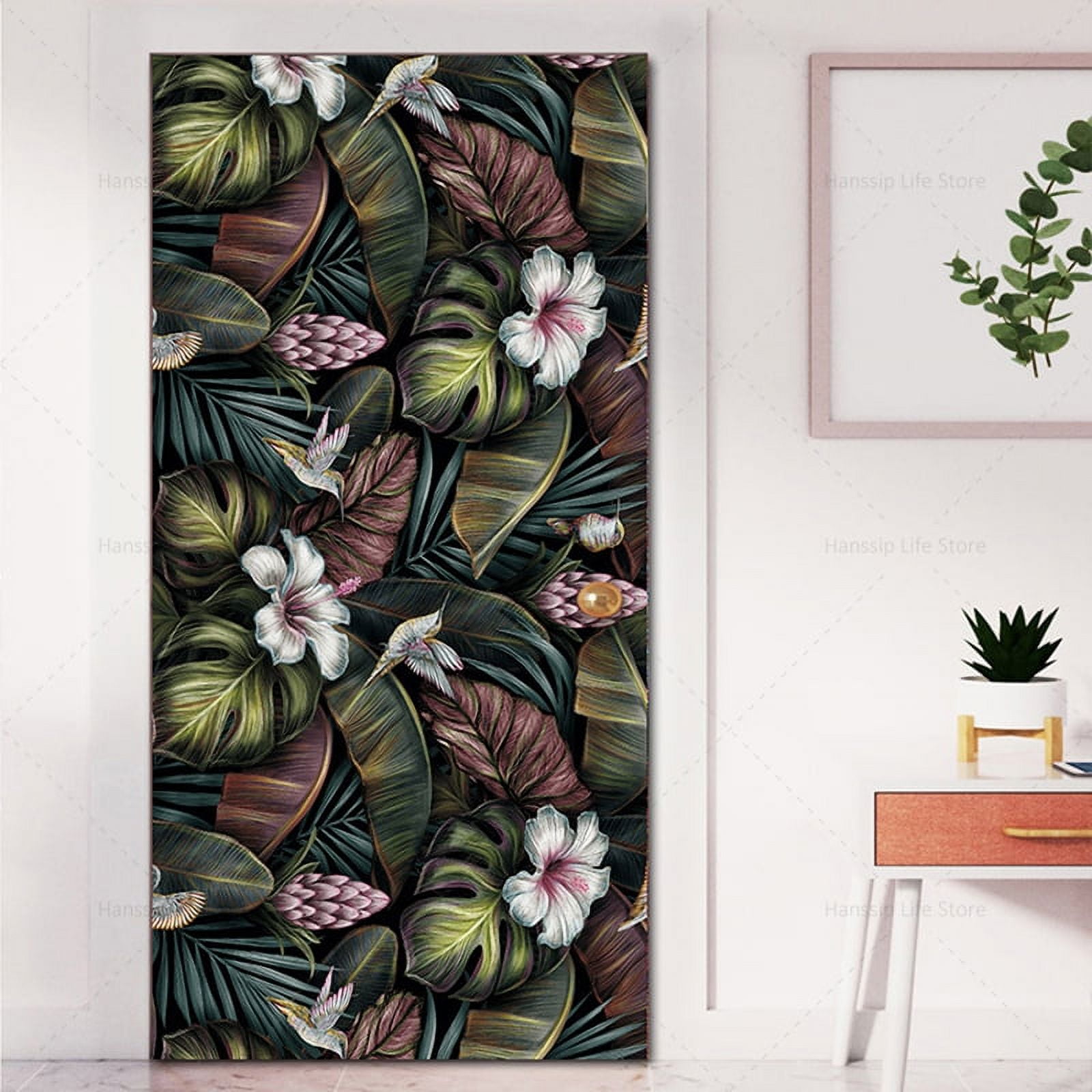 Palm Plants 3D Door Wallpaper Sticker Adhesive Vinyl Mandala Relief ...