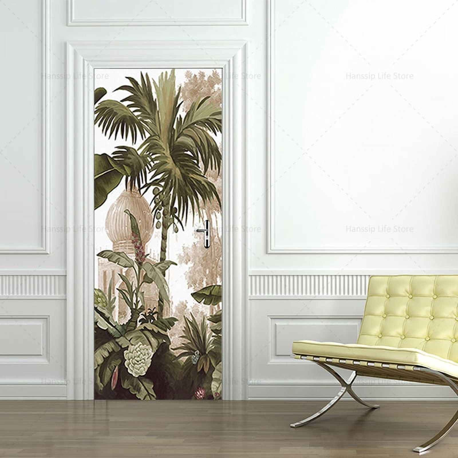 Palm Plants 3D Door Wallpaper Sticker Adhesive Vinyl Mandala Relief ...