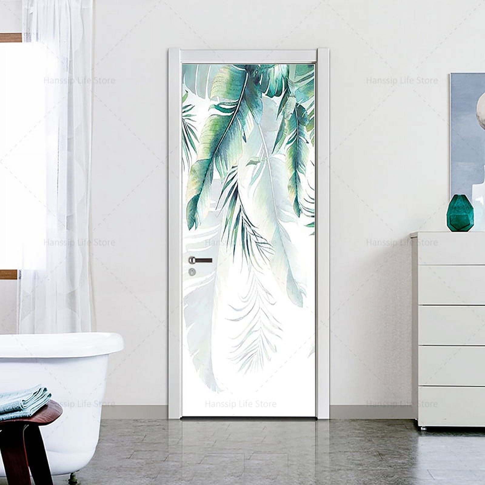 Palm Plants 3D Door Wallpaper Sticker Adhesive Vinyl Mandala Relief ...