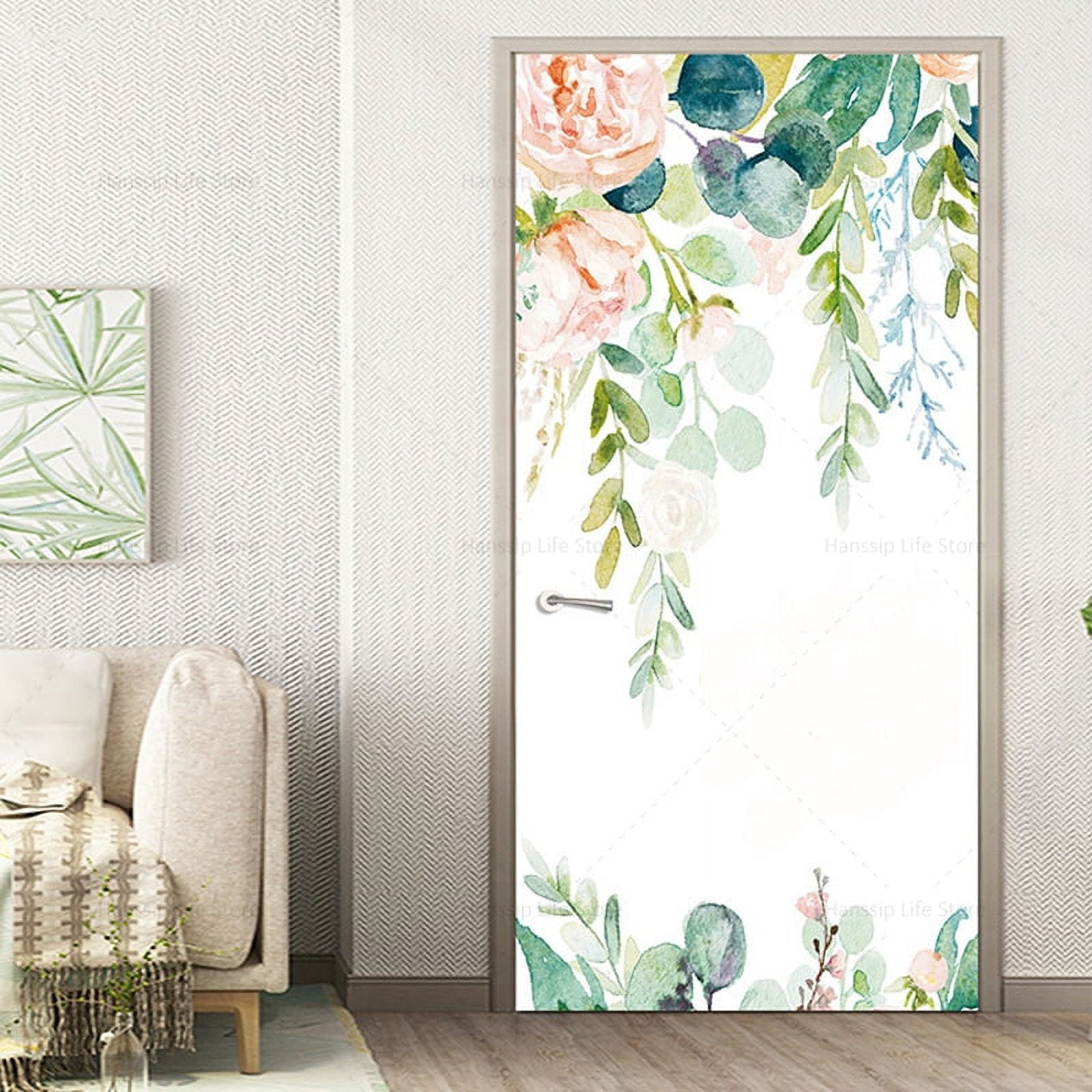 Palm Plants 3D Door Wallpaper Sticker Adhesive Vinyl Mandala Relief ...