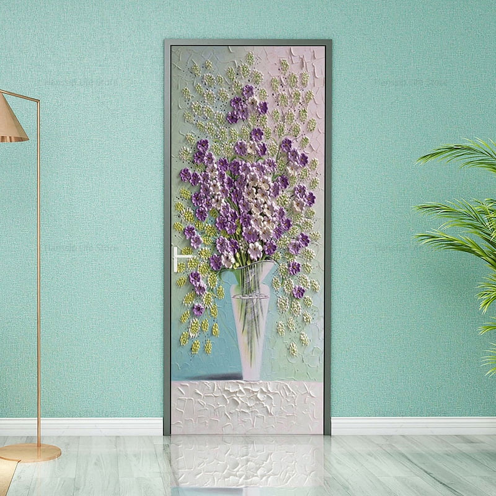 Palm Plants 3D Door Wallpaper Sticker Adhesive Vinyl Mandala Relief ...
