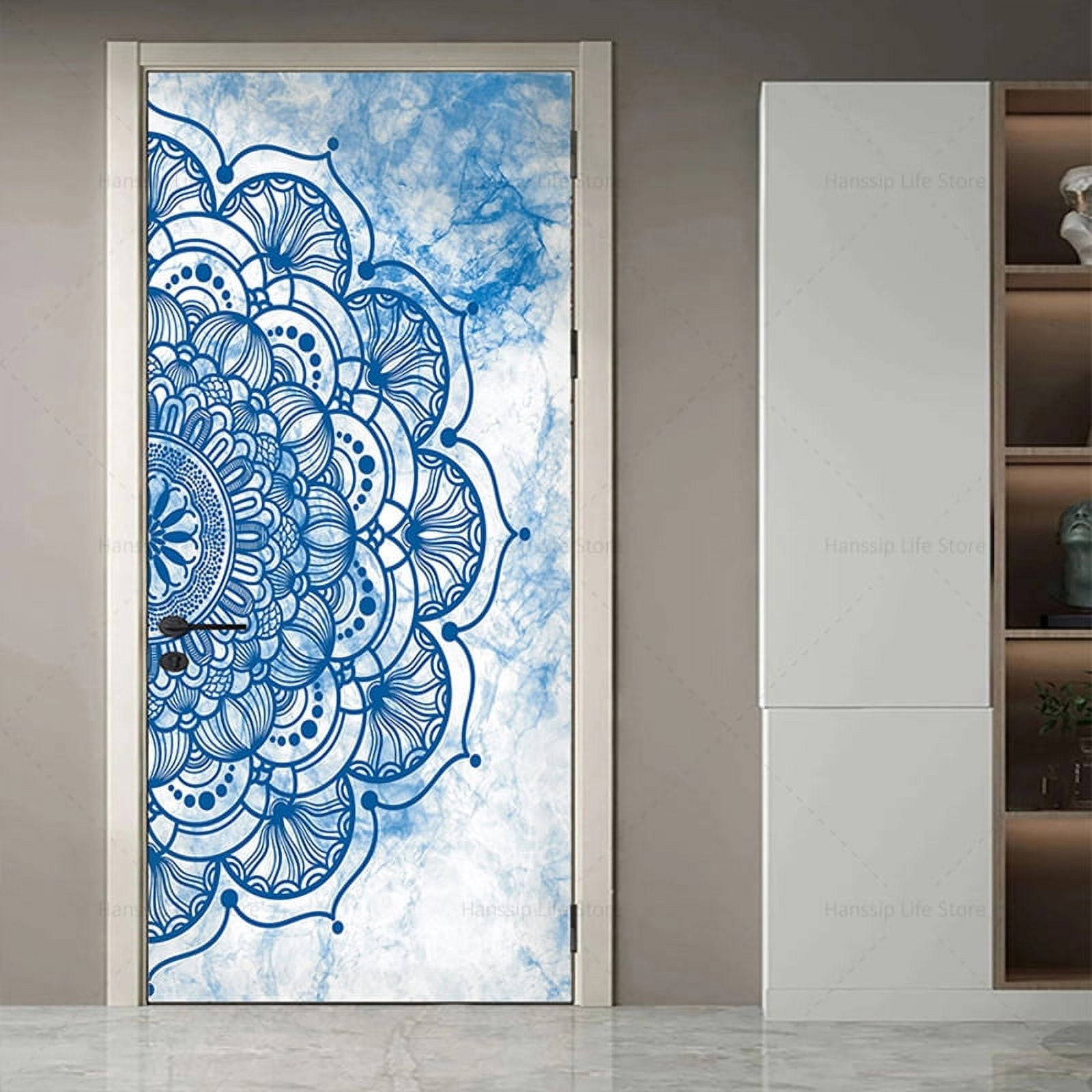 Palm Plants 3D Door Wallpaper Sticker Adhesive Vinyl Mandala Relief ...