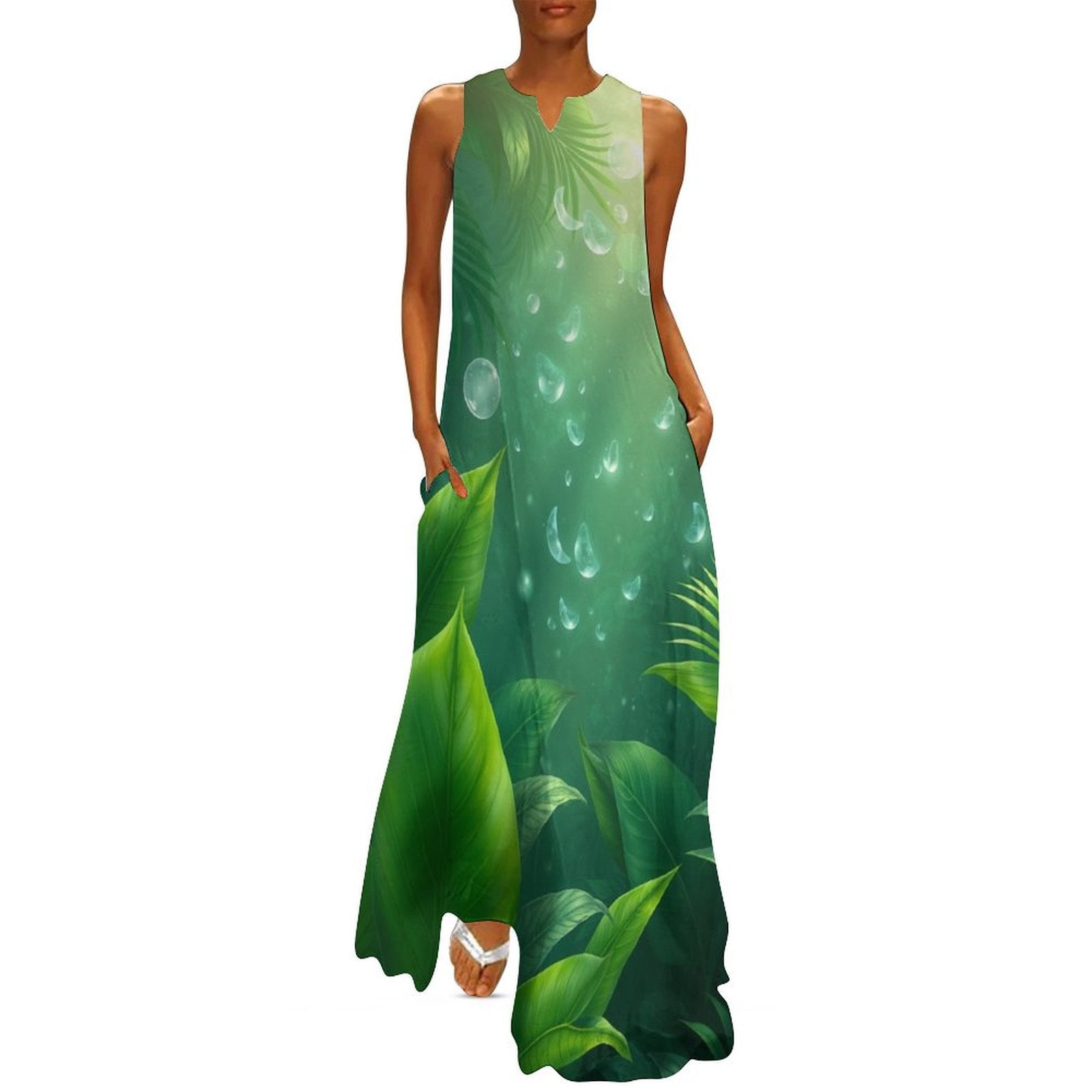 Palm Print 2025 Dress Evening Elegant And Chic Women for Outfits Beach ...