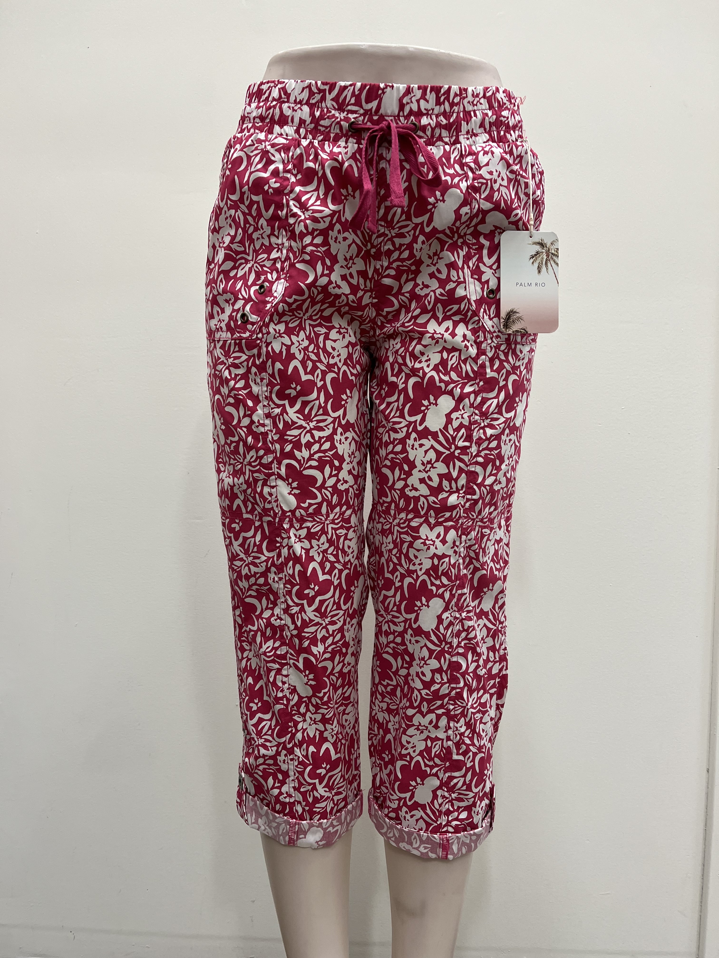 Palm Rio printed cotton pull on capri - Walmart.com