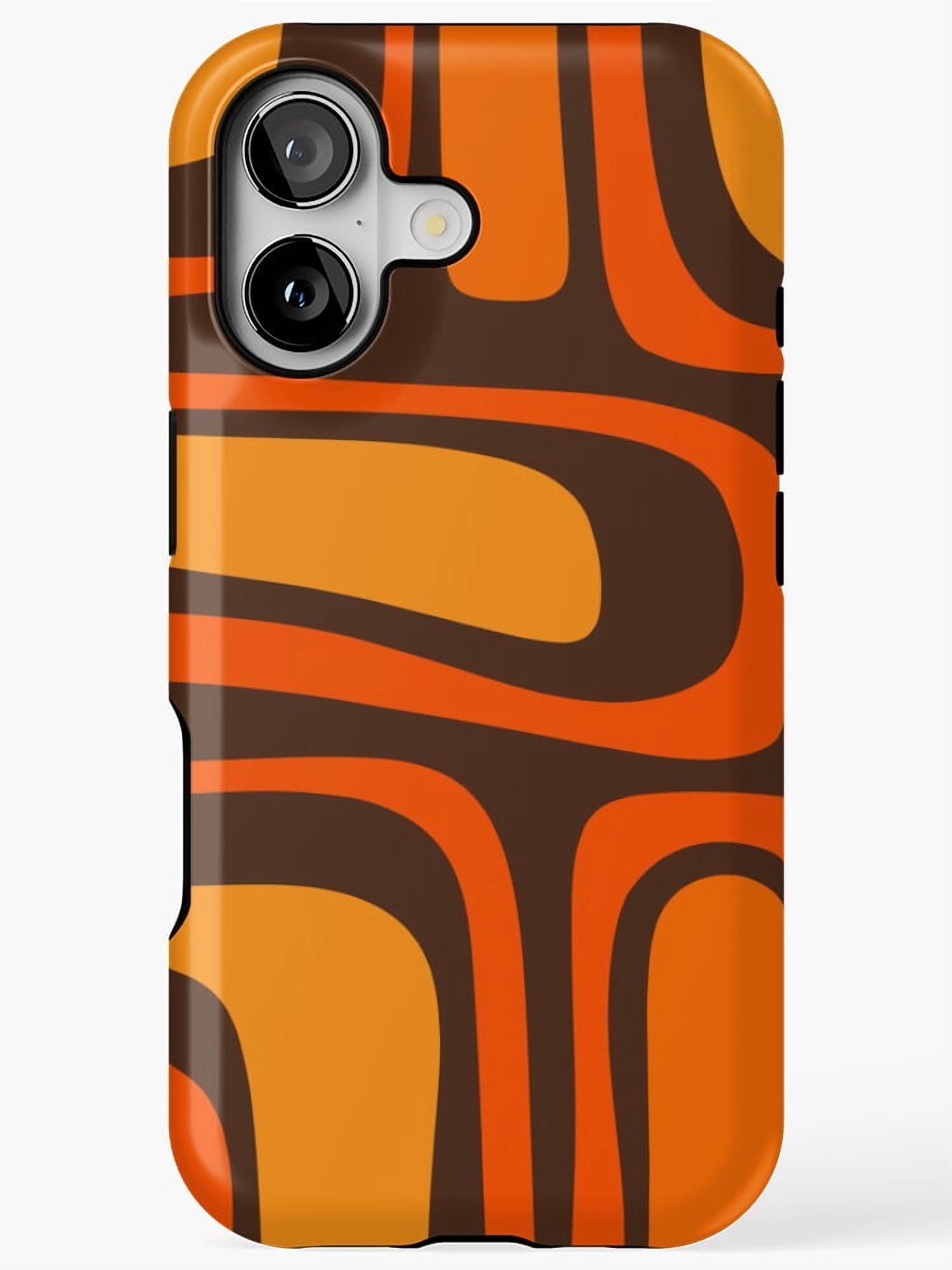 Palm Springs Retro 70s Brown Orange iPhone Case 11 12 13 14 15 16 17 ...